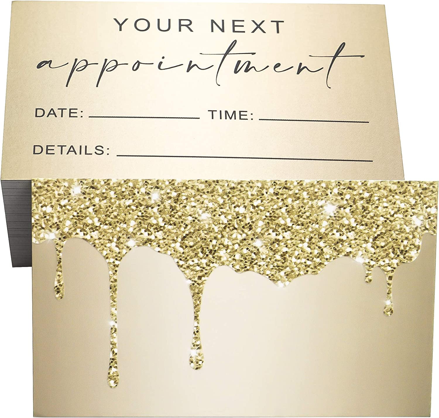 RXBC2011 Appointment Reminder Cards Bling Glitter Drips for Beauty ...