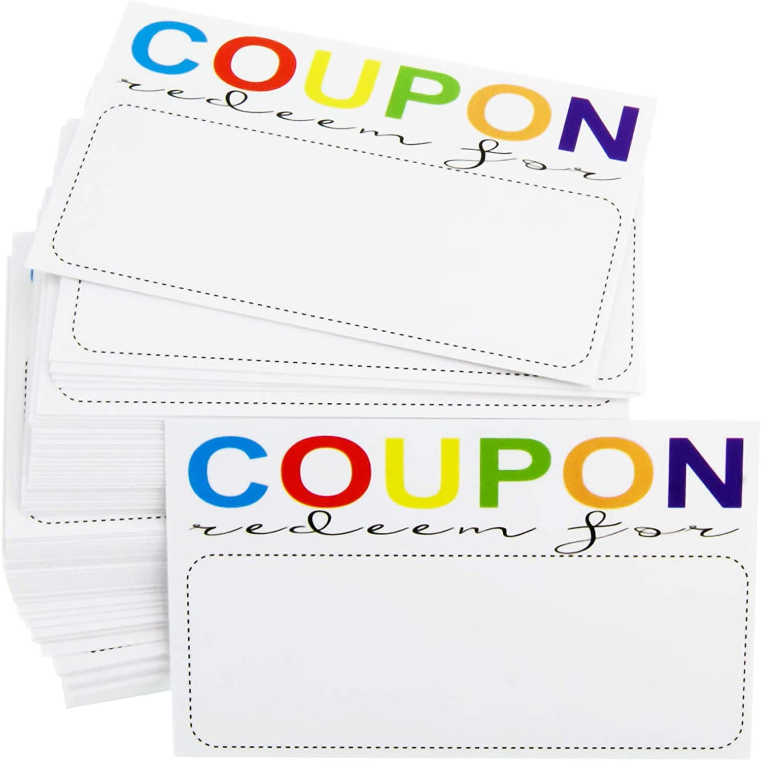 RXBC2011 Coupon Cards Pack of 100 for Business Blank Coupons Gift ...