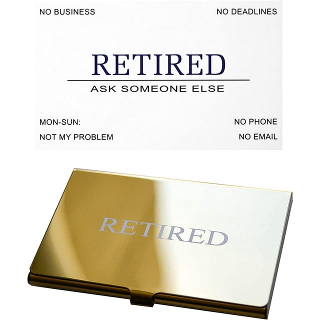 RXBC2011 Retired Business Cards Funny Retirement Gift (Pack of 50 White ...