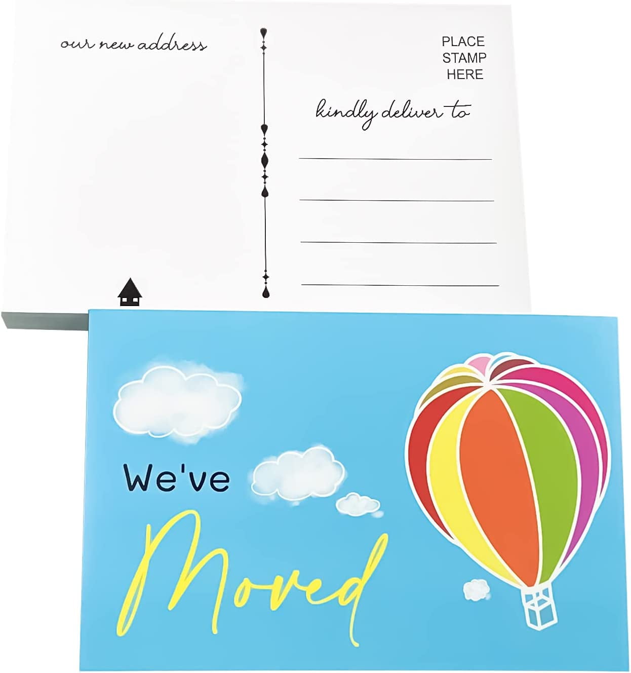 RXBC2011 We've moved postcards Rainbow Hot air balloon postcard we have ...