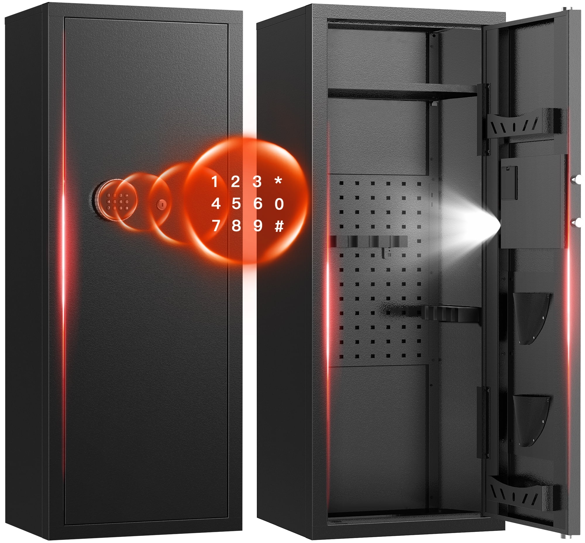 RXDSAFE 12-15 Gun Cabinet, Quick Access Long Gun Safe for Home Rifles ...