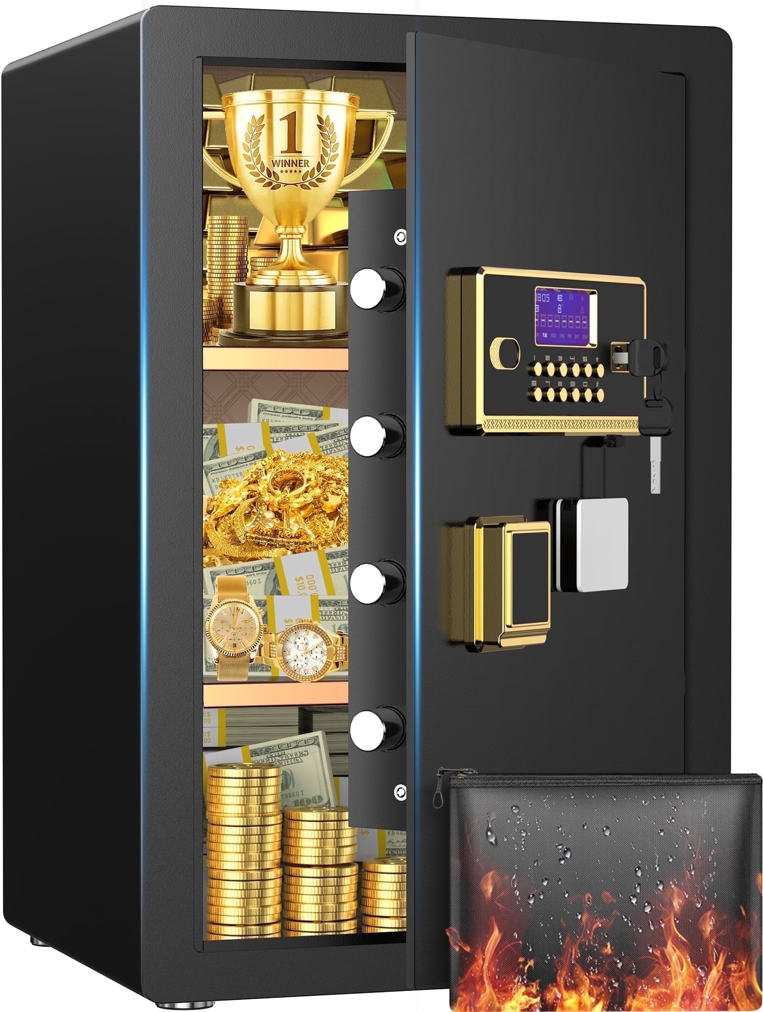 RXDSAFE 6.0 Cuft Large Safe Box, Digital Keypad Home Security Safe With ...