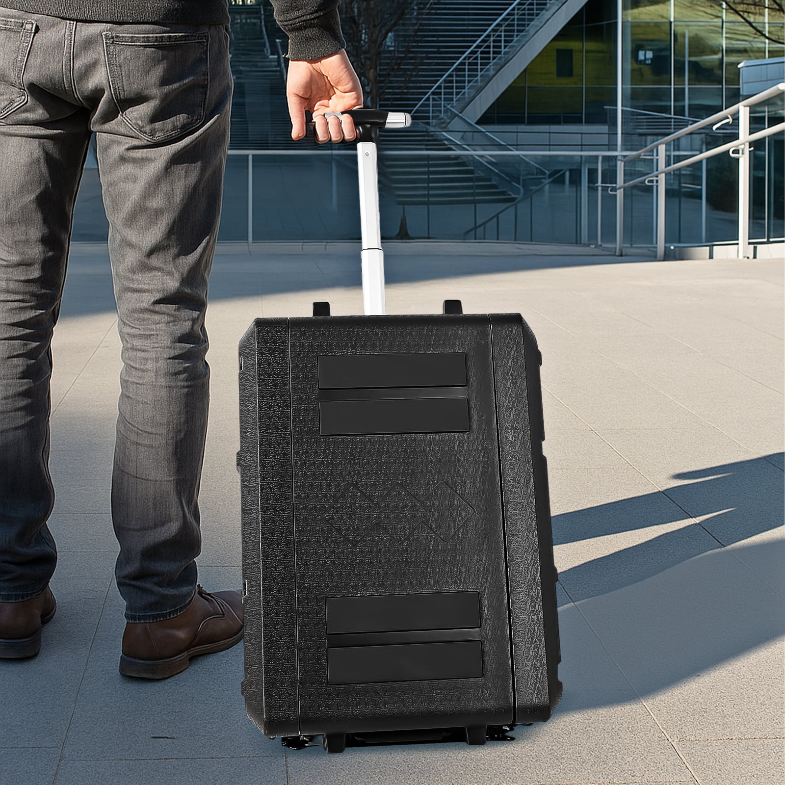 RXFSP 17" Deep Heavy-Duty Rack Case: 2U/4U/6U HDPE Rolling Storage Box ...