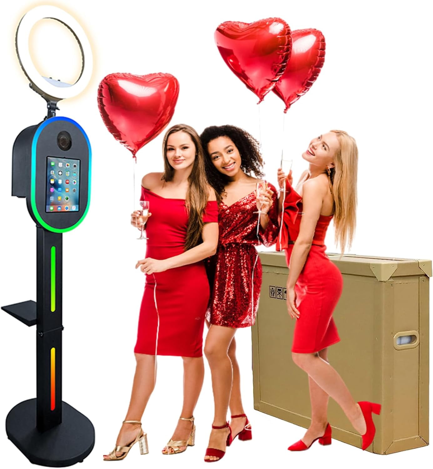 iPad Photo Booth Machine with RGB Light, Remote, Custom Logo - Suitable ...