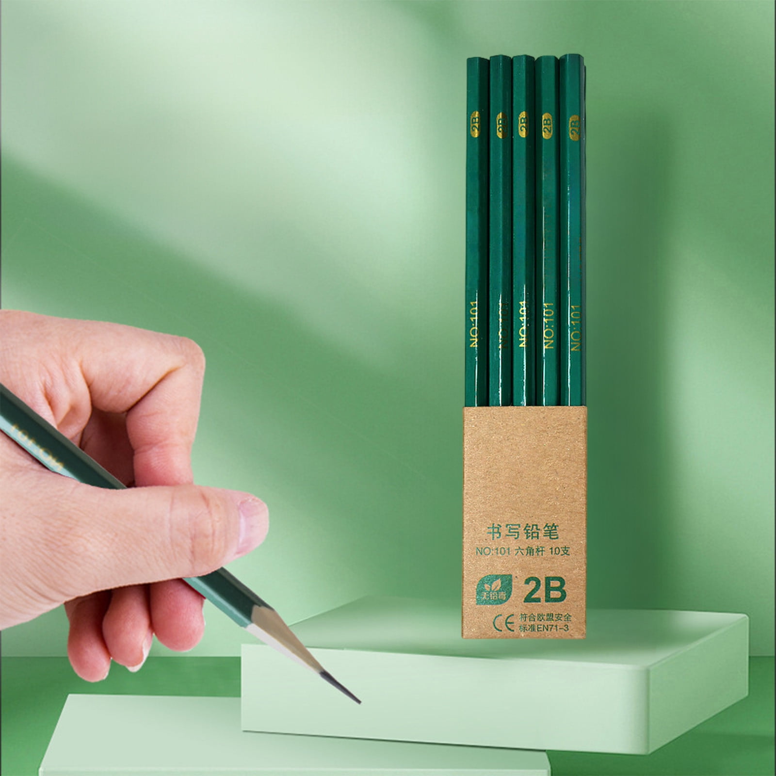 RXIRUCGD 10 Pack Hexagonal Wooden Pencils with Durable Graphite Core ...