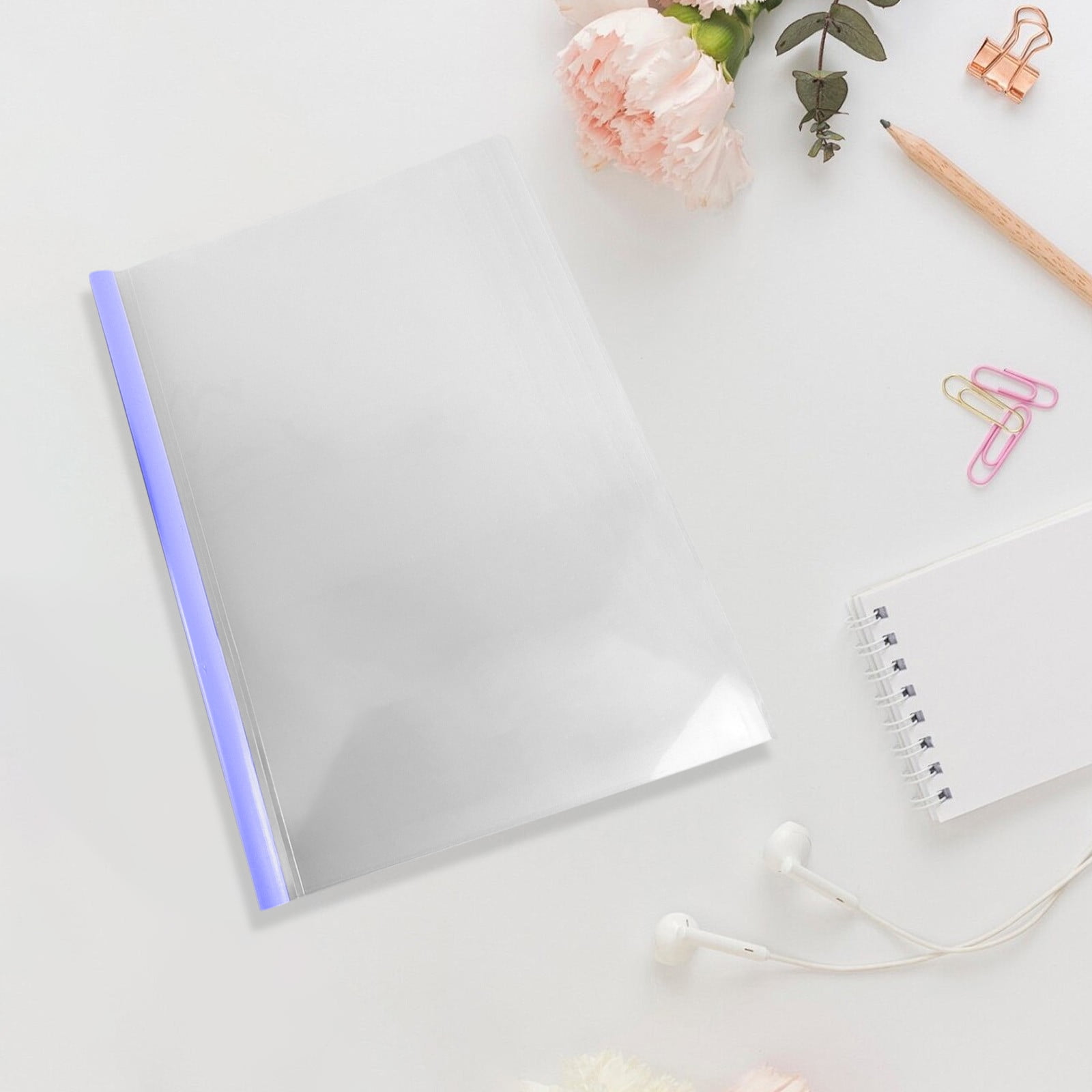 RXIRUCGD 10 Pack Transparent Document Folders with Rod Retention System ...