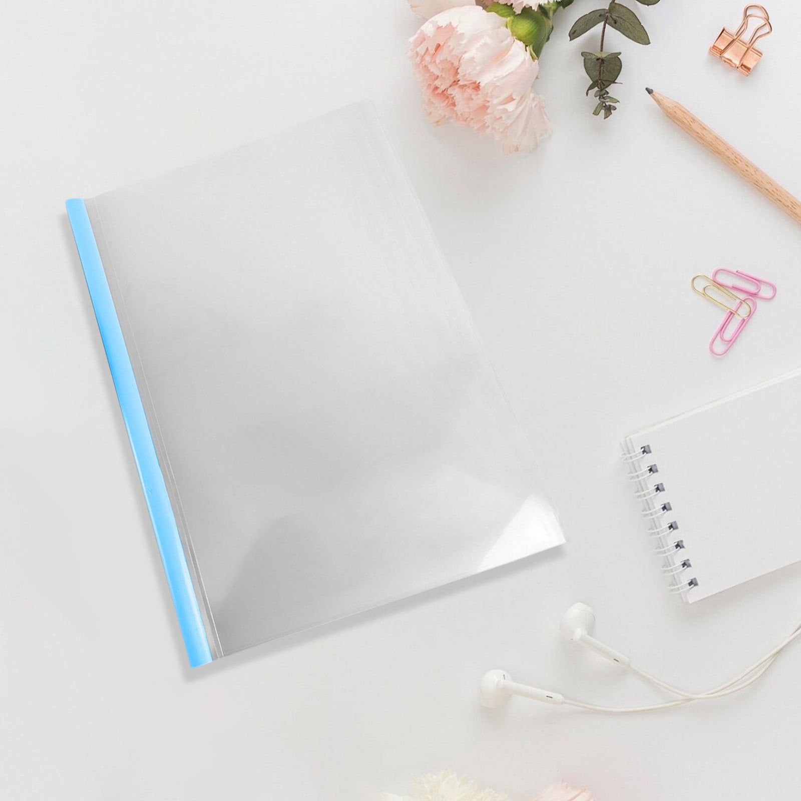 RXIRUCGD 10 Pack Transparent Document Folders with Rod Retention System ...