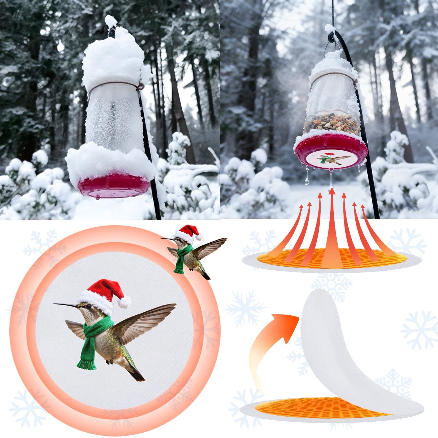 RXIRUCGD 10-Pack Winter Bird Feeder Heating Pads with Adhesive Backing ...