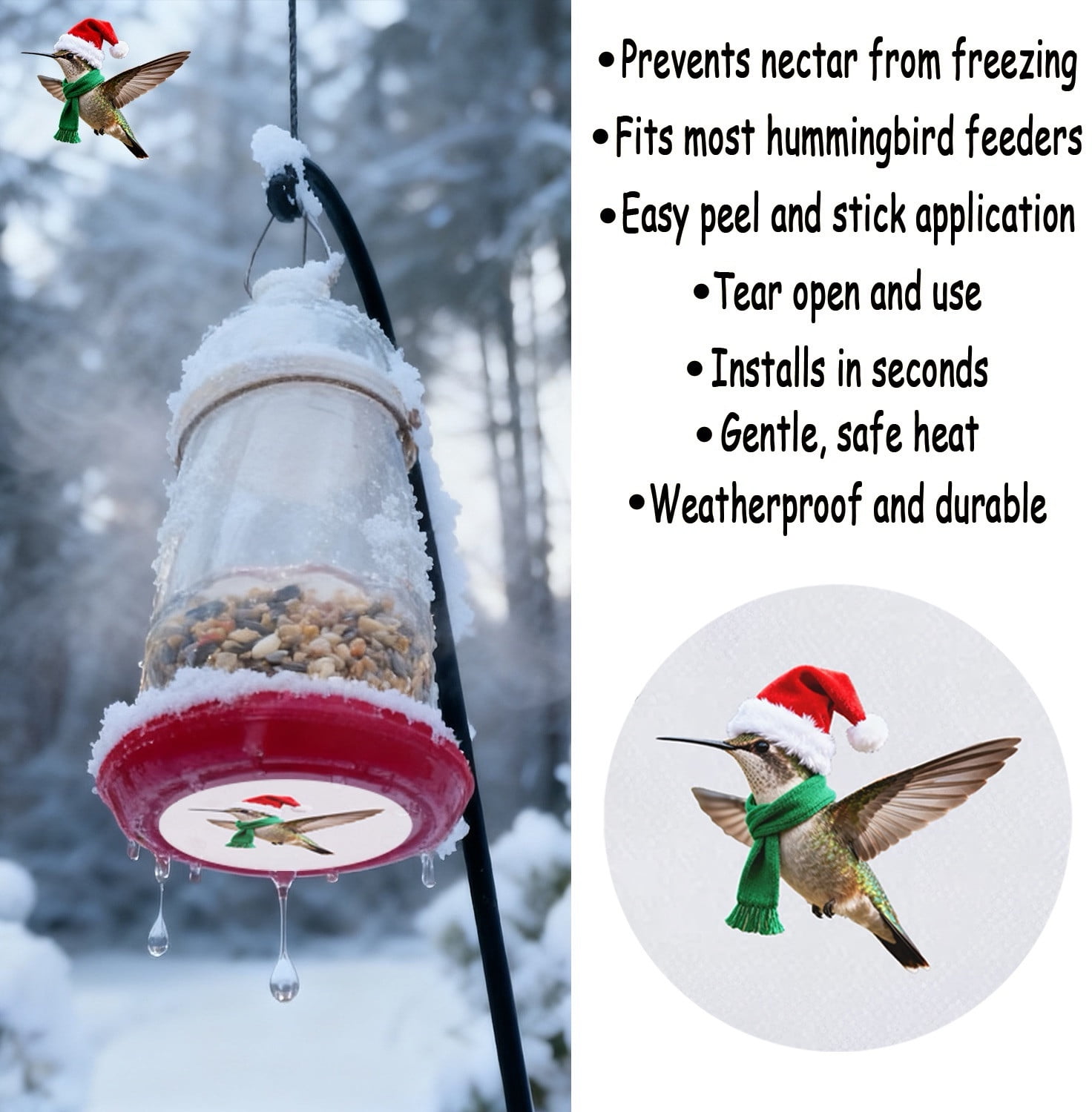 RXIRUCGD 10-Pack Winter Bird Feeder Heating Pads with Adhesive Backing ...