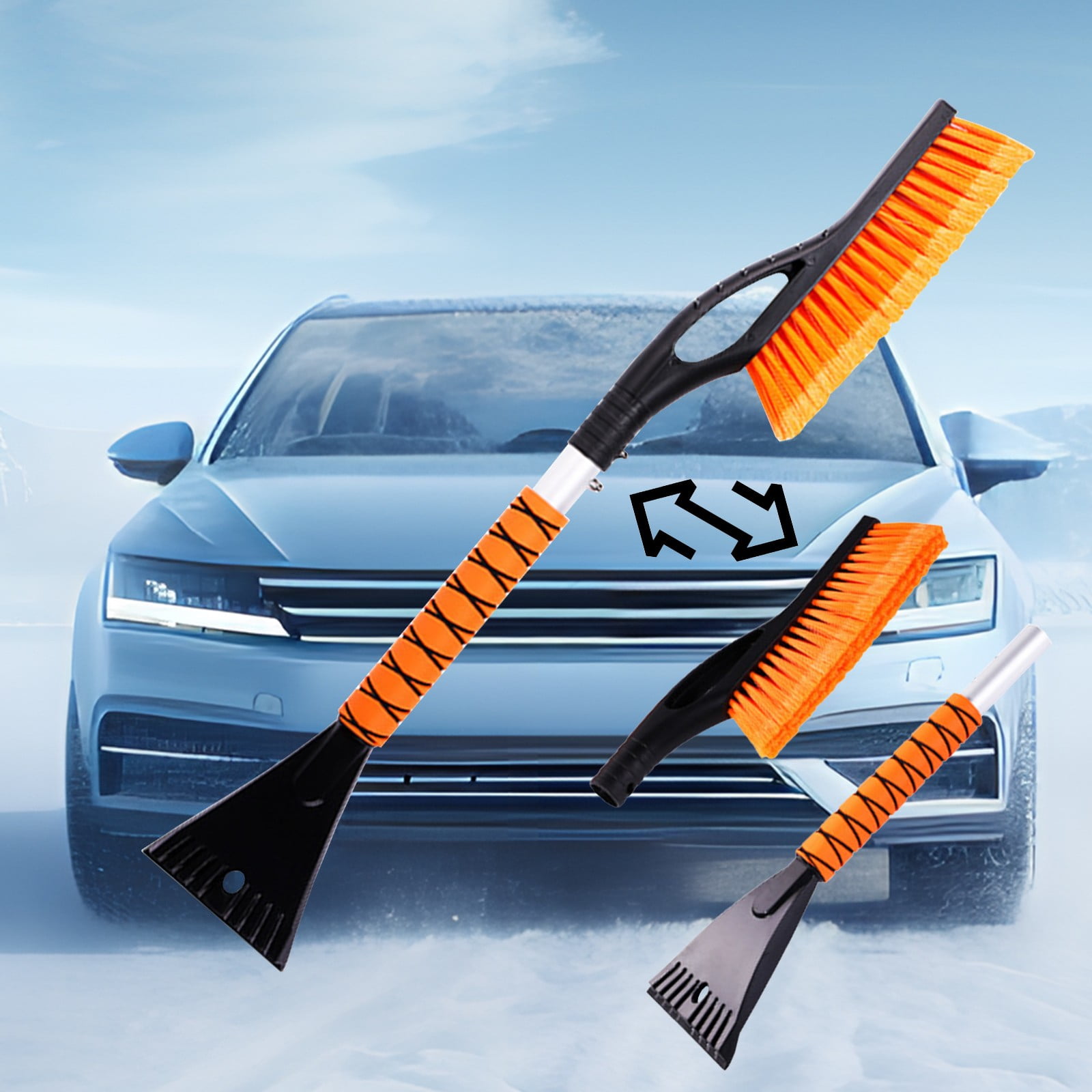 RXIRUCGD 2in1 Car Snow Ice Scraper Brush For Car SUV Trucks Detachable ...