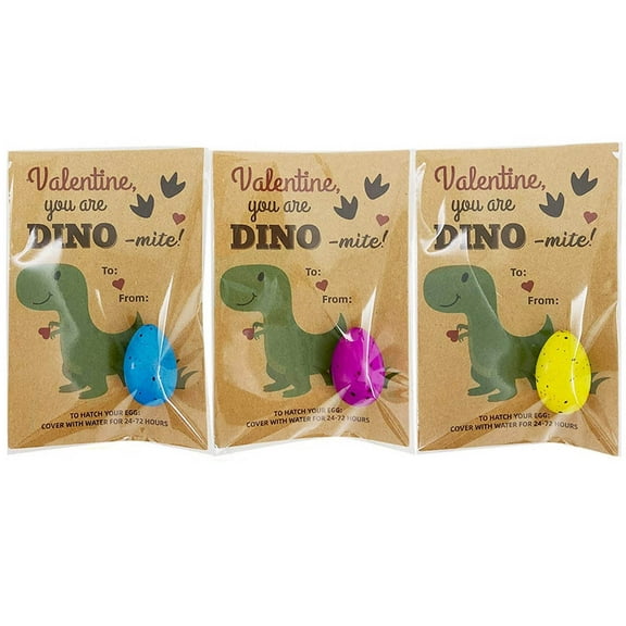 24pcs Valentines Day Gifts for Kids - Dinosaur Egg Hatching Card Bulk ...