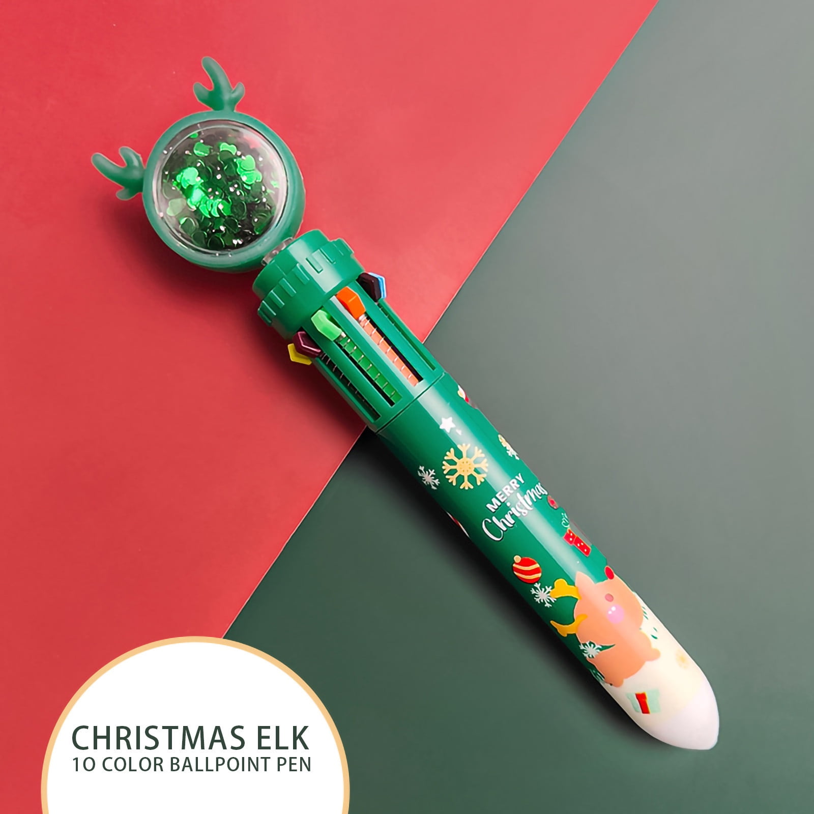 RXIRUCGD 4-Pack Christmas Ballpoint Pens - 10-Color Push-Type ...