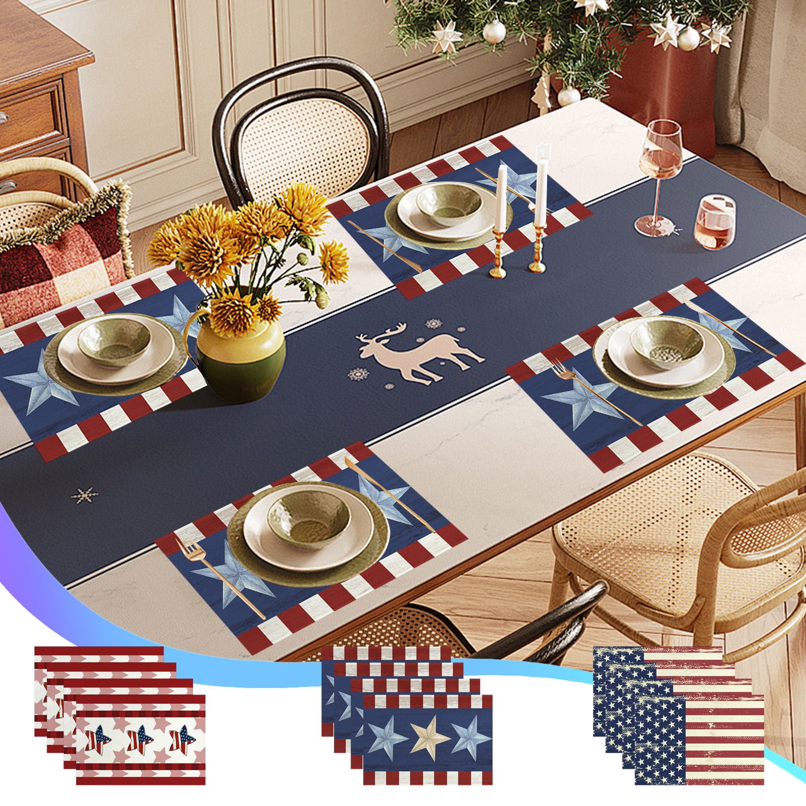 RXIRUCGD 4th Of July Decorations Independence Day Classic Three Colors ...
