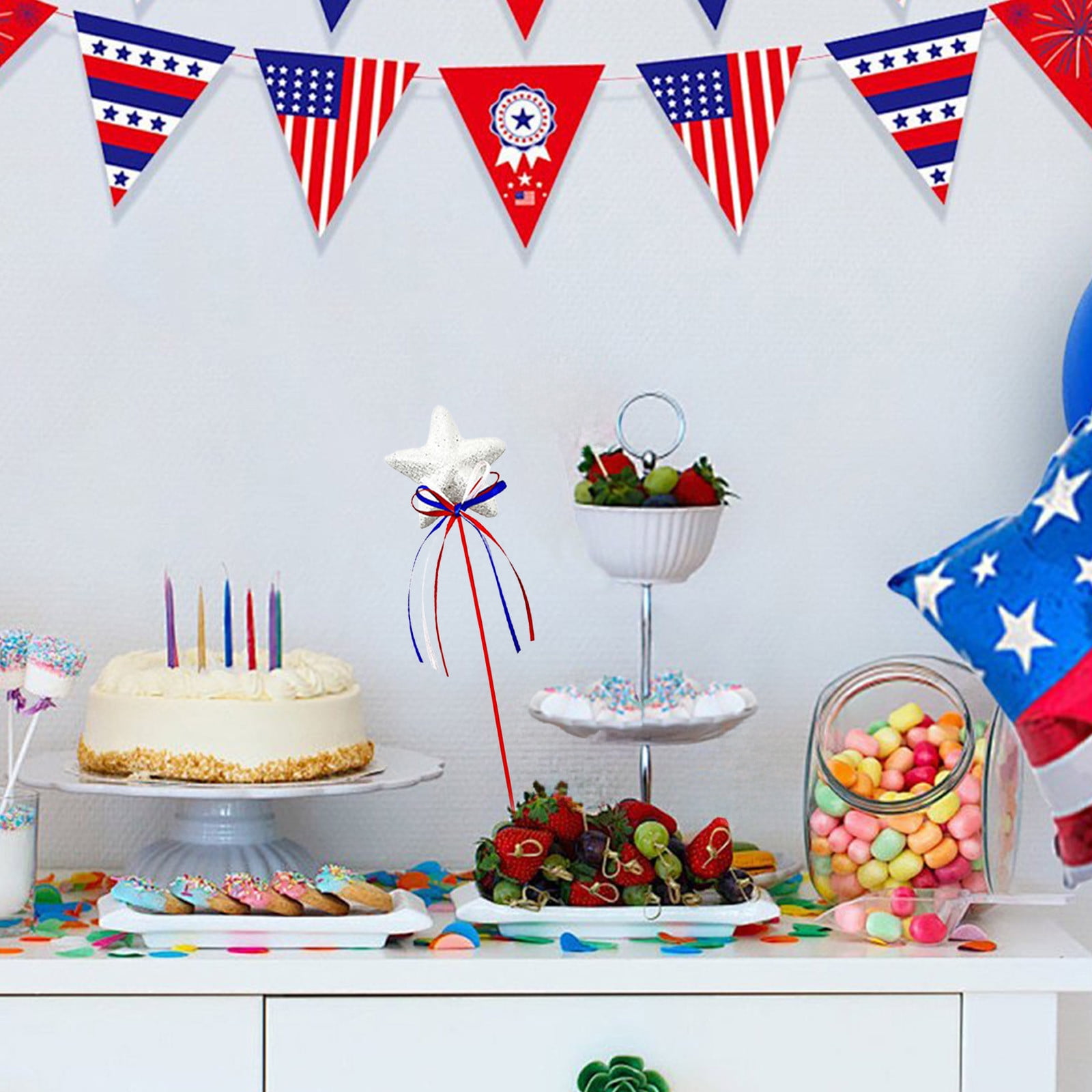 RXIRUCGD 4th Of July Decorations Independence Day Pentagram Decoration ...