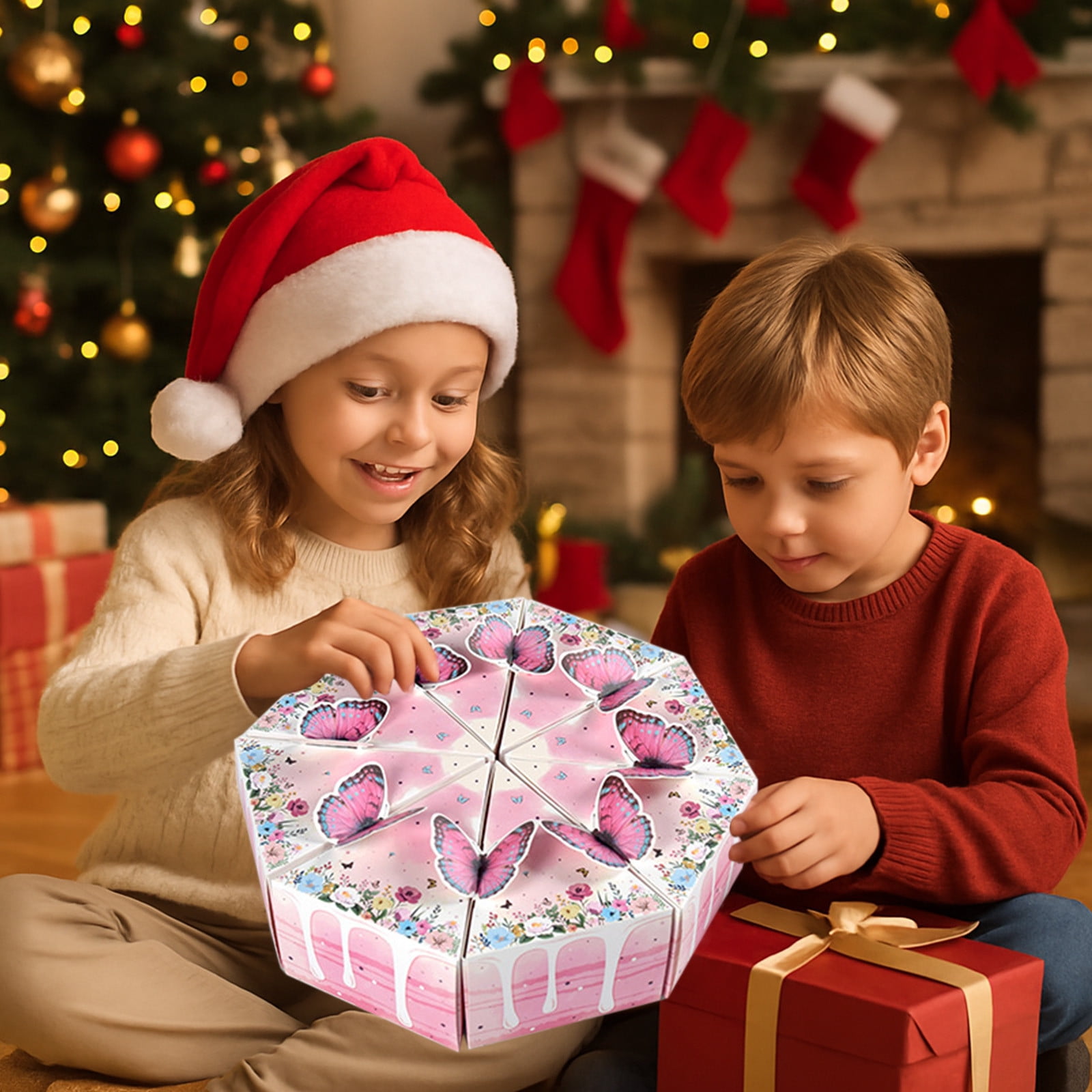RXIRUCGD 8-Piece Butterfly Triangle Cake Shaped Gift Box Set, Creative ...