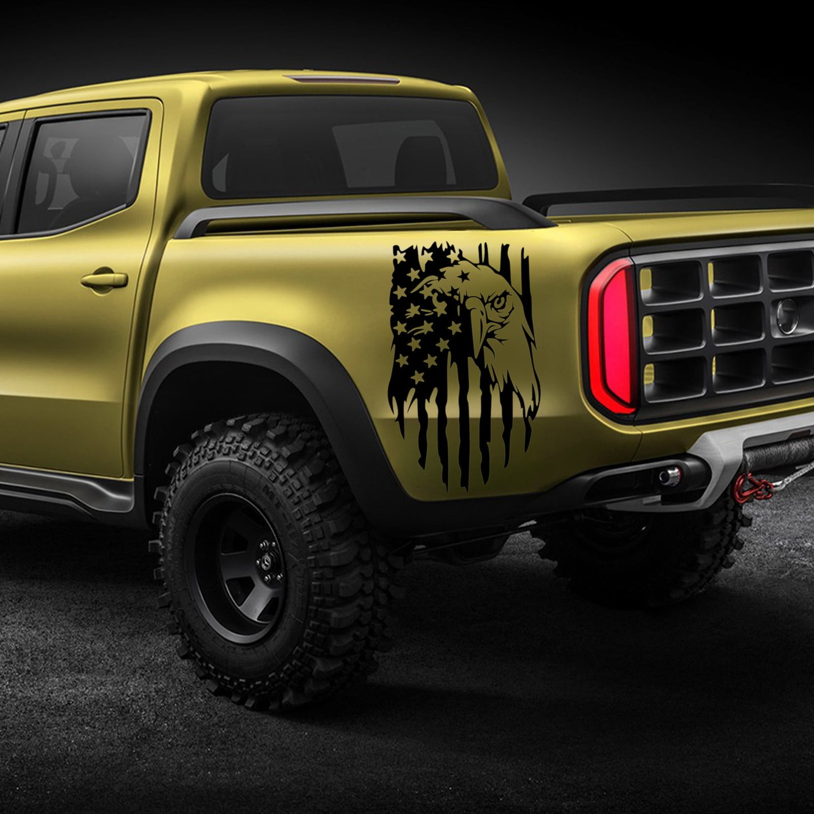 RXIRUCGD American Flag Decal Car Sticker, Truck Rear Gear Flag ...