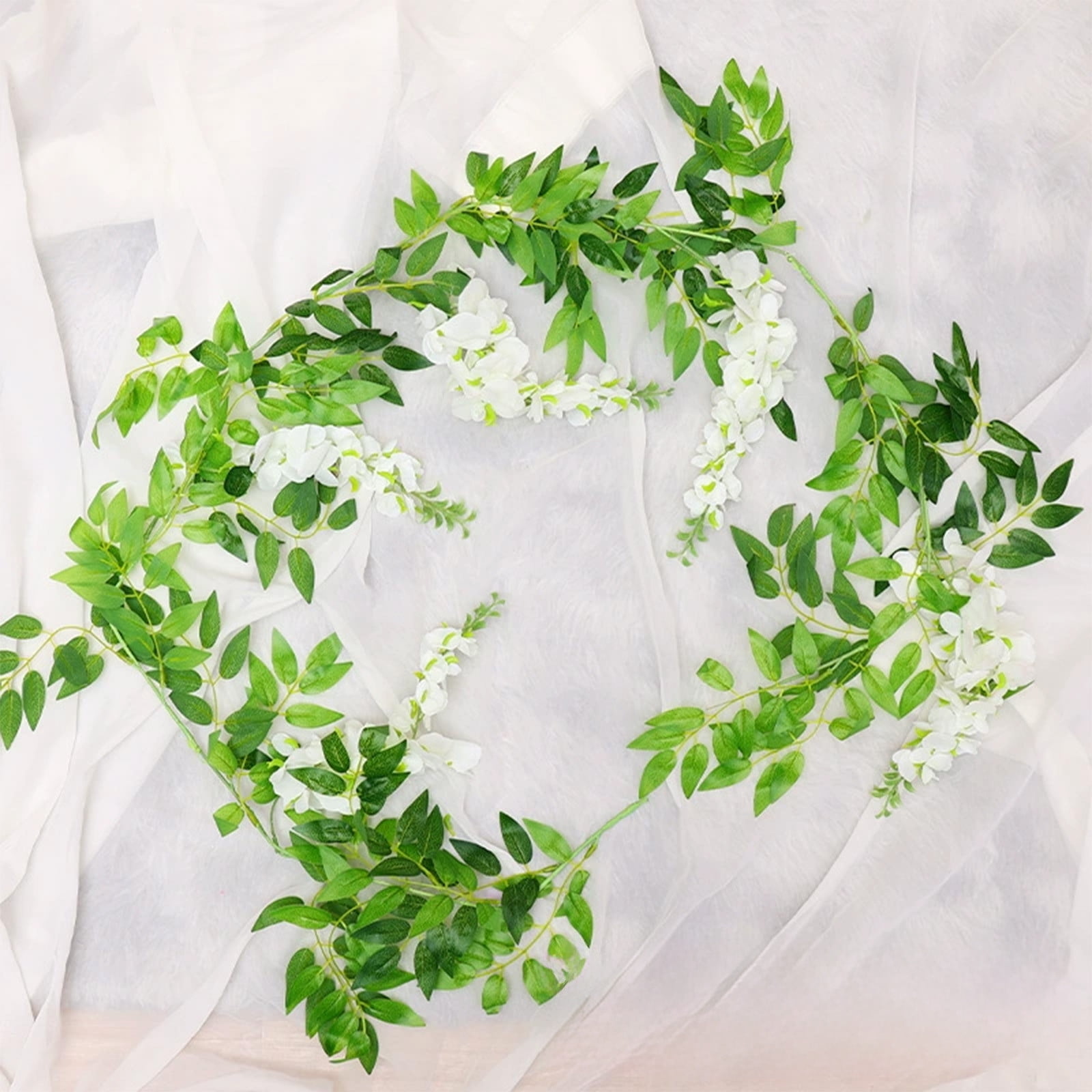 RXIRUCGD Artificial Wisteria Hanging Decor with Flexible Iron Core ...