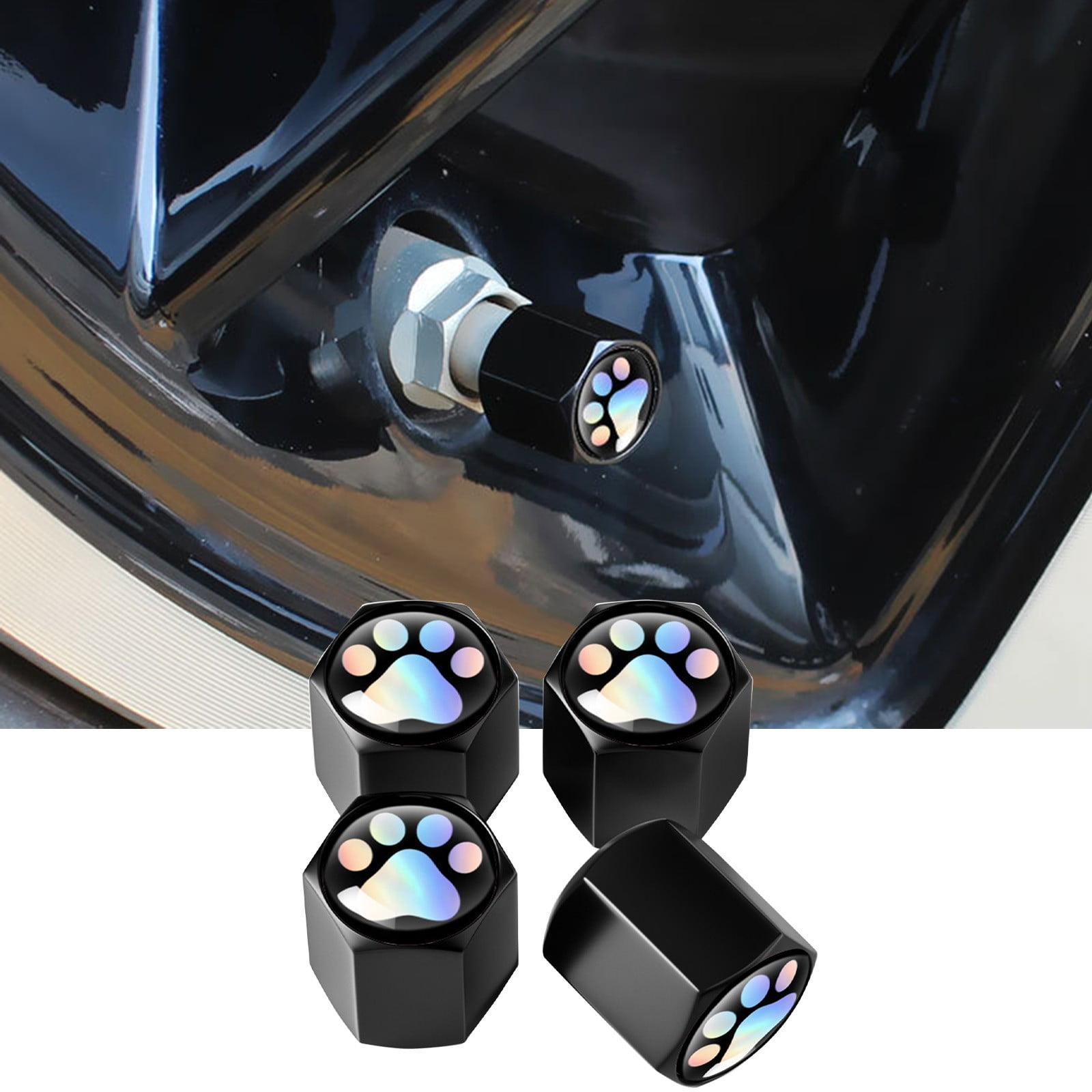 RXIRUCGD Car Tire Valve Caps Wheel Stem Covers, Colorful Modified Tire ...
