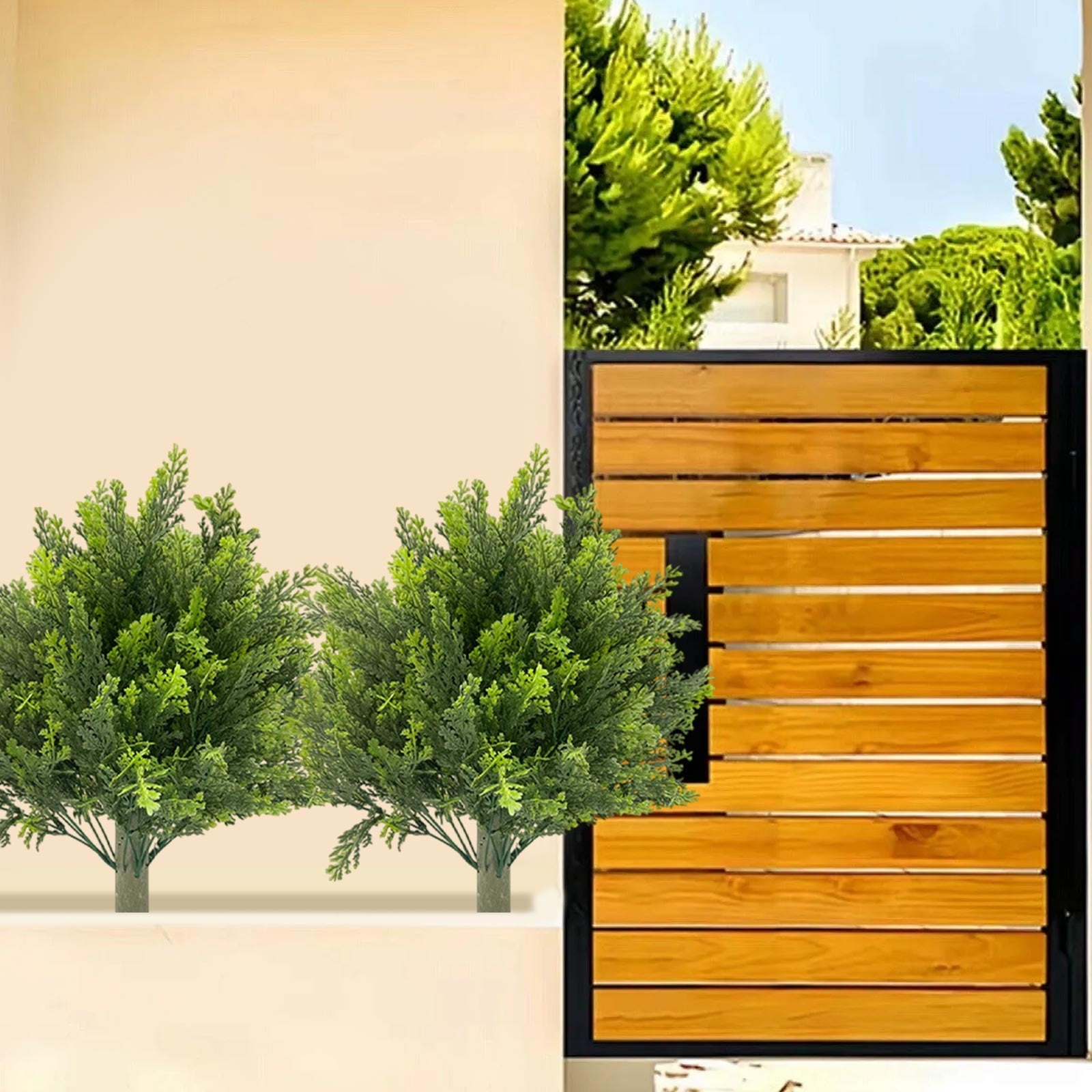 RXIRUCGD Cedar Topiary Ball Faux Trees with Ground Spike - Outdoor ...