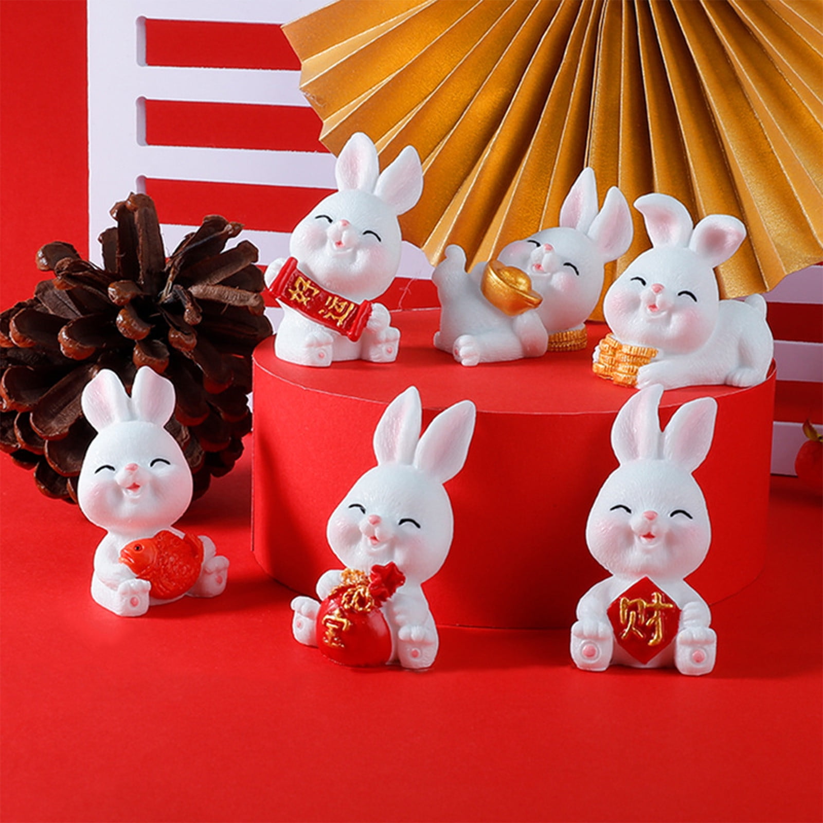 RXIRUCGD Cute Bunny Easter Decorations, New Resin Rabbitts Statues ...