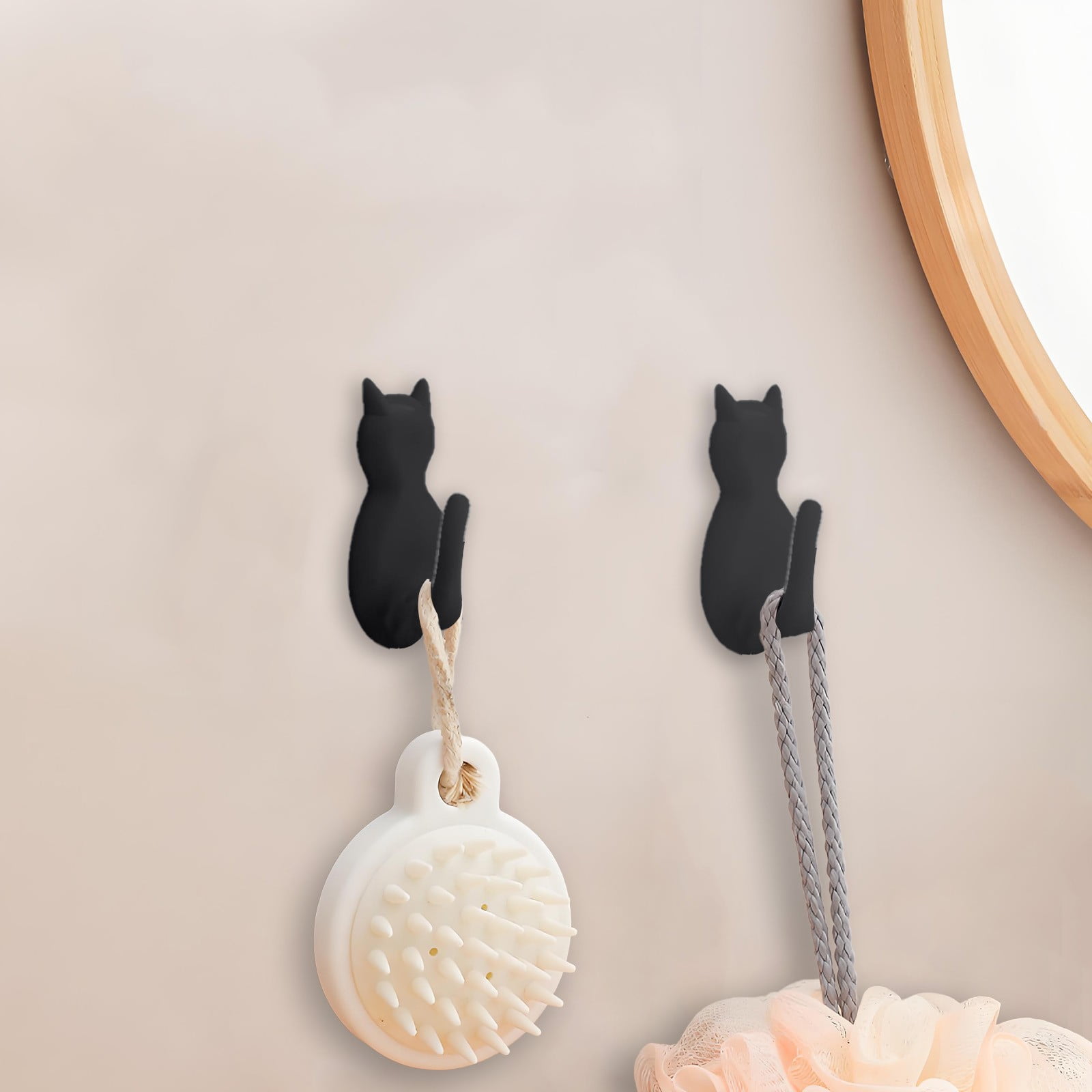 RXIRUCGD Cute Cats Tail Adhesive Hooks Wall Hanger No Drilling Strong ...