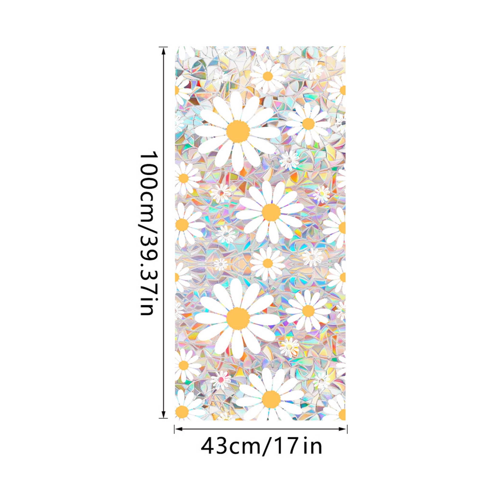 RXIRUCGD Dazzling Glass Stickers PVC Double-sided Colorful Plants And ...