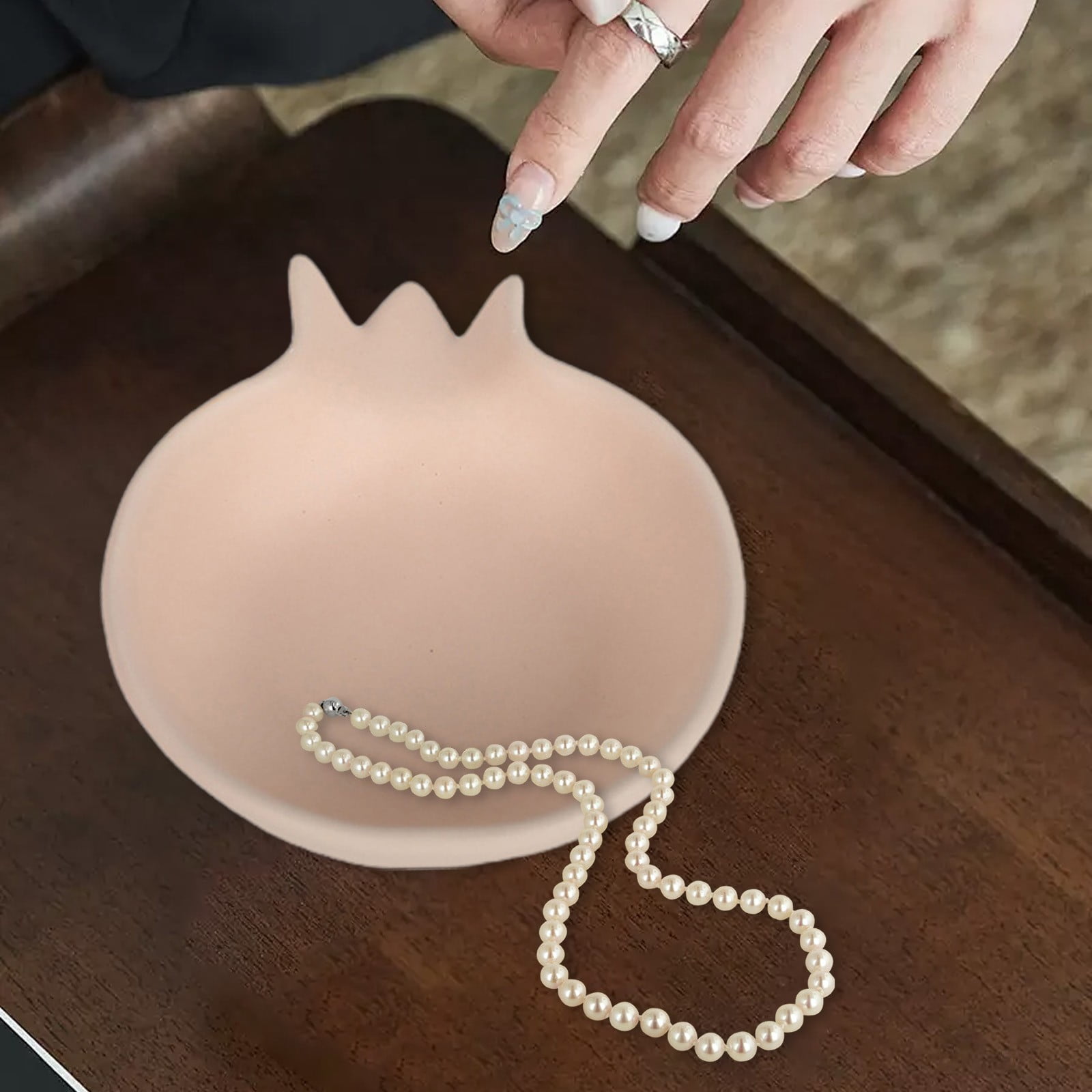 RXIRUCGD Decorative Ceramic Tray with Pomegranate Design and Functional ...