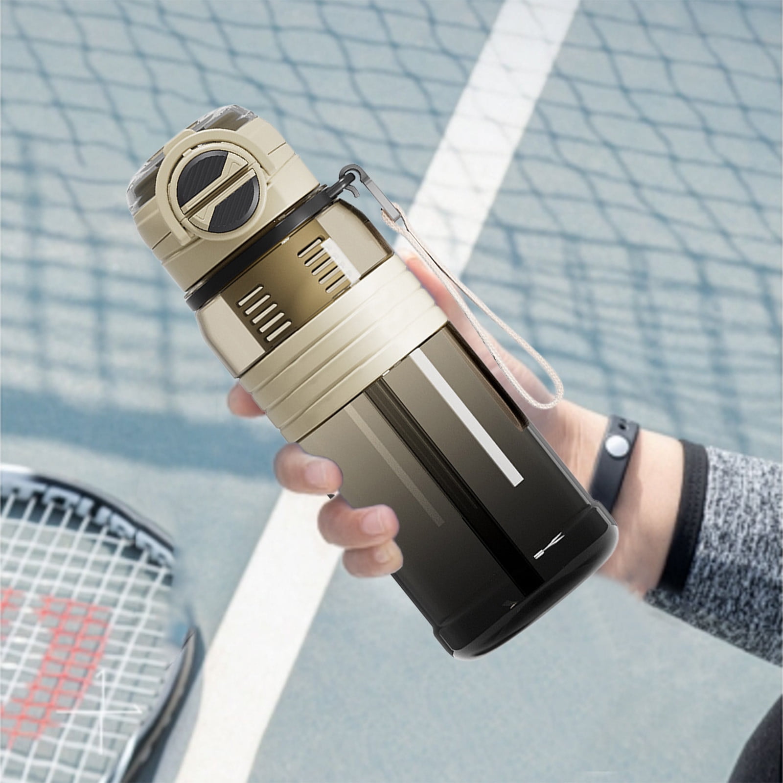 RXIRUCGD Dual Drinking Sports Water Bottle with Straw and Spout - Tea ...