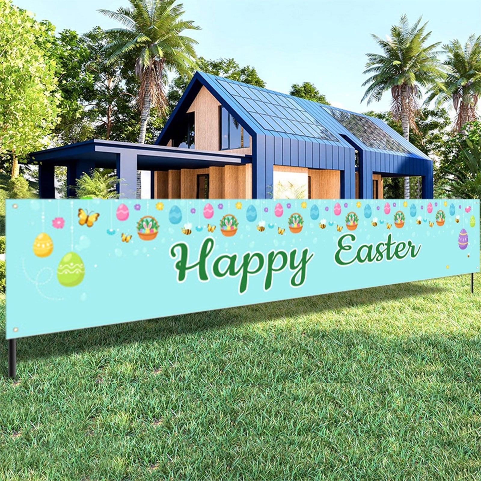 RXIRUCGD Easter Decorations Happy Easter Banner Traditional Easter ...