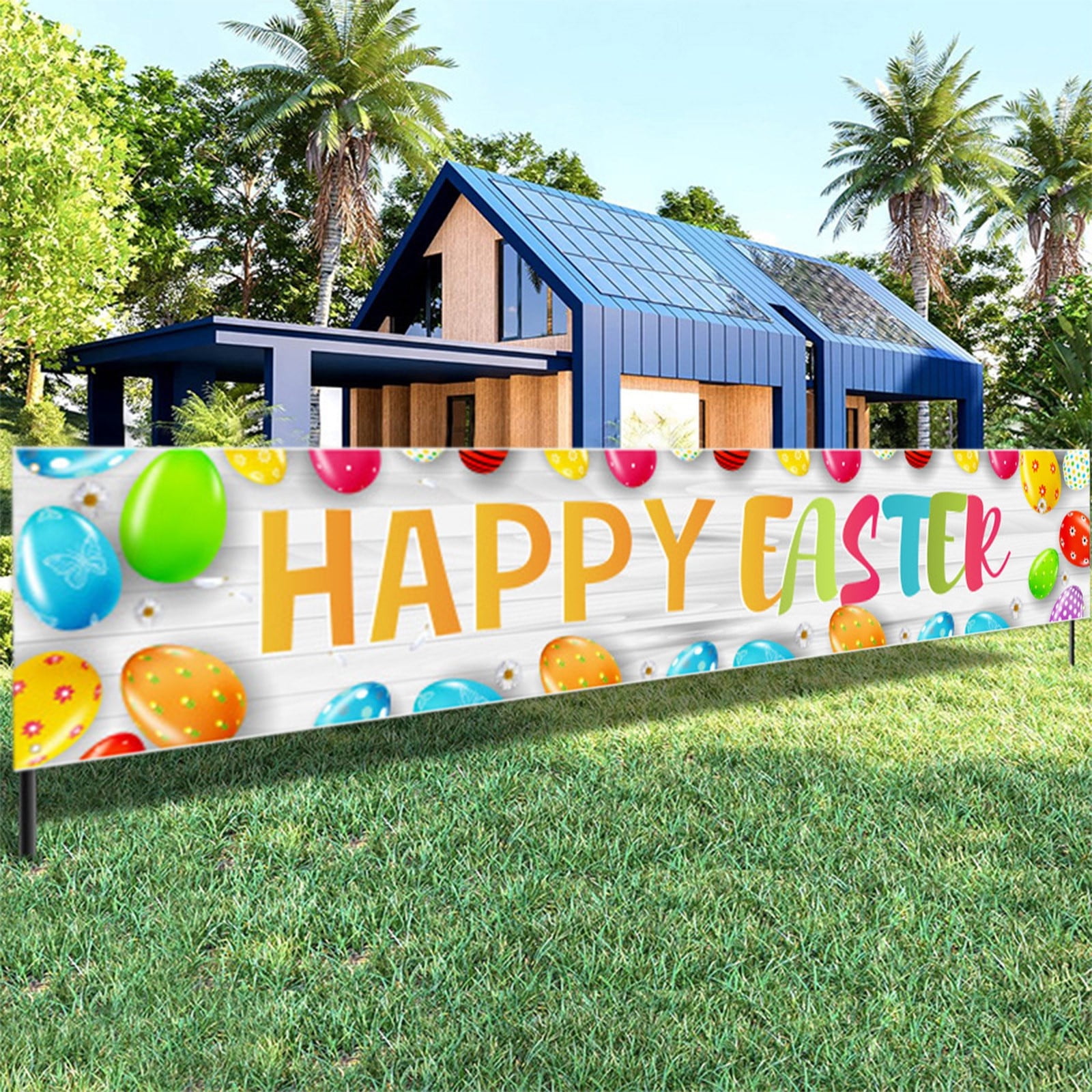 RXIRUCGD Easter Decorations Happy Easter Banner Traditional Easter ...