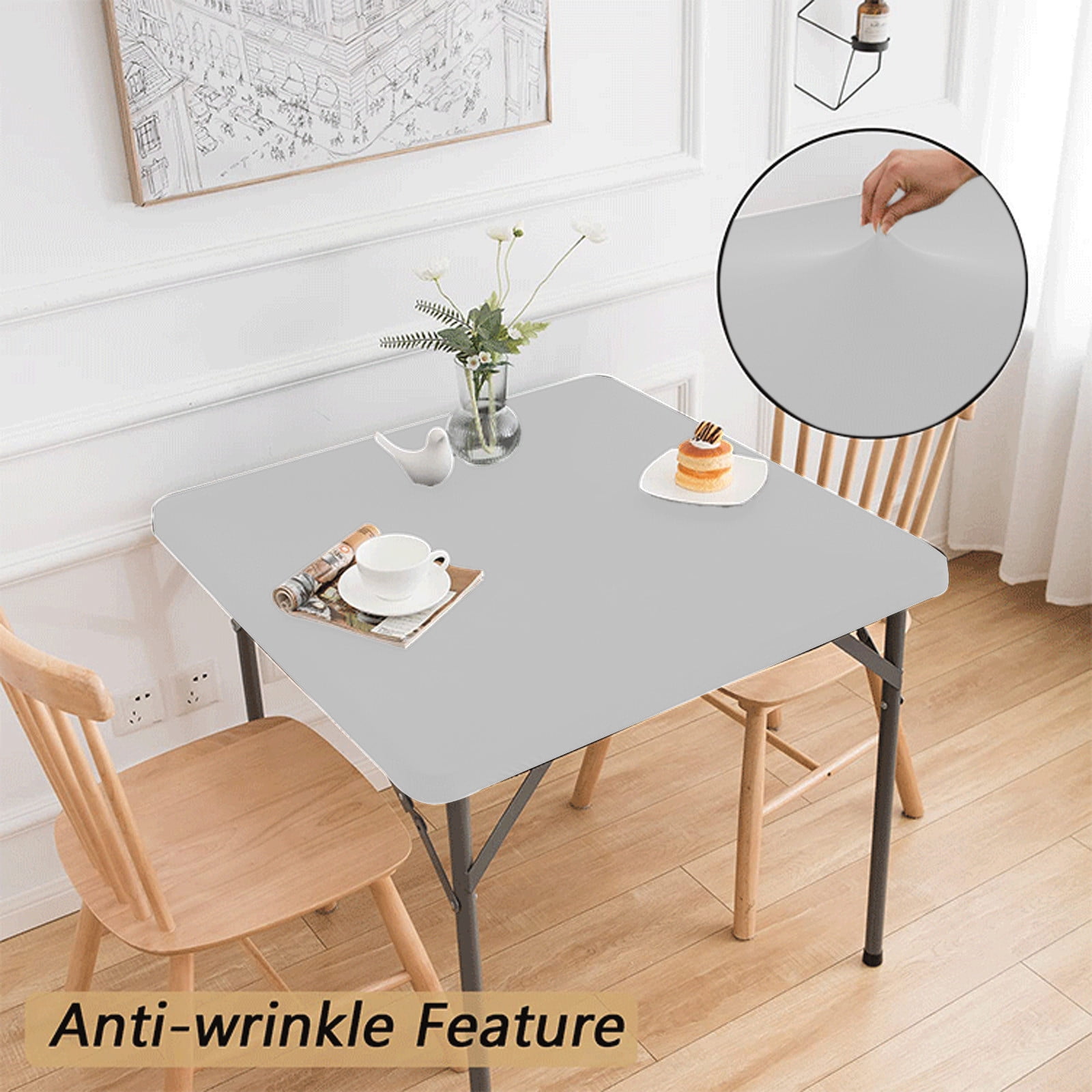 RXIRUCGD Elastic Square Table Cover with Snug Fit Design - Dust ...
