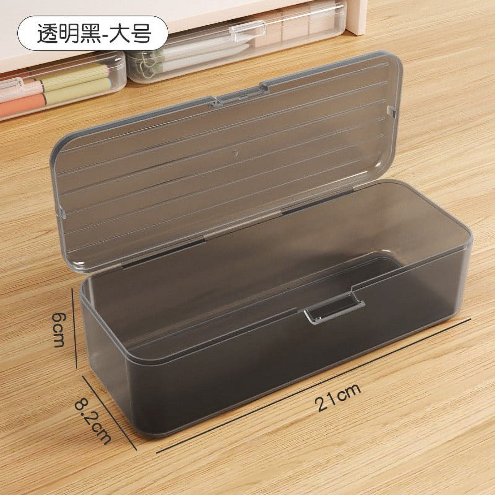 RXIRUCGD Extra Large Capacity Plastic Pencil Box Stackable Translucent ...