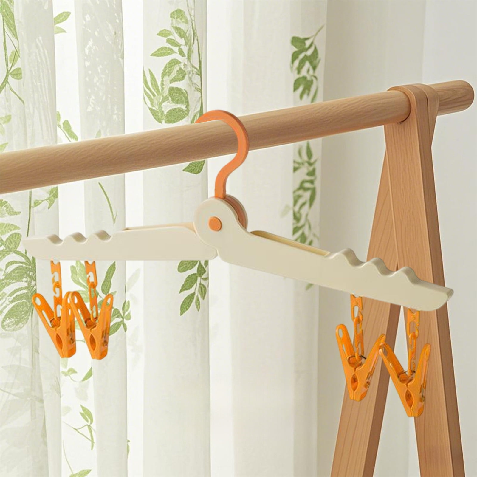 RXIRUCGD Foldable Portable Clothes Hanger with Adjustable Clips - Space ...