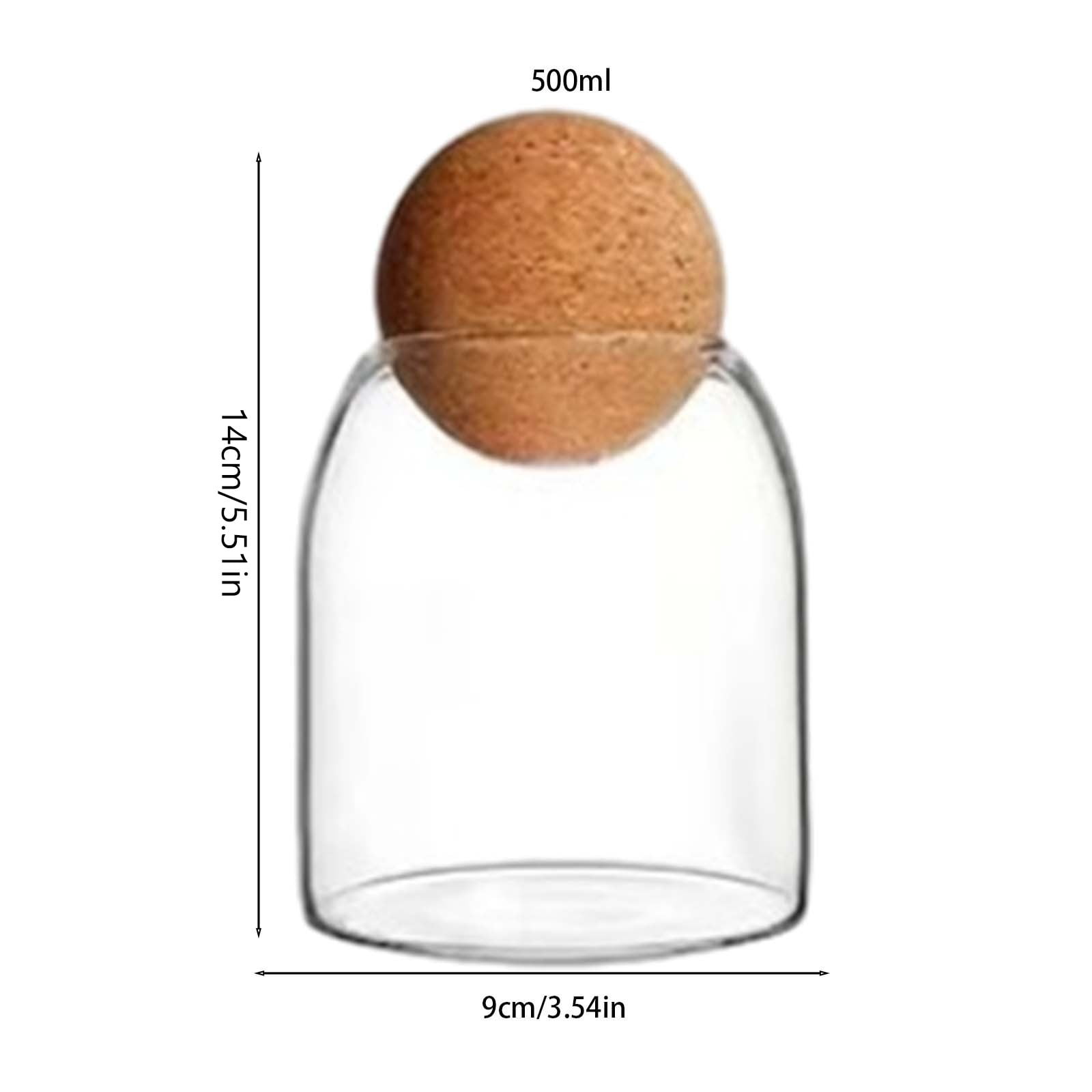 RXIRUCGD Food Container, Glass Storage Jars With Airtight Wooden Lid ...