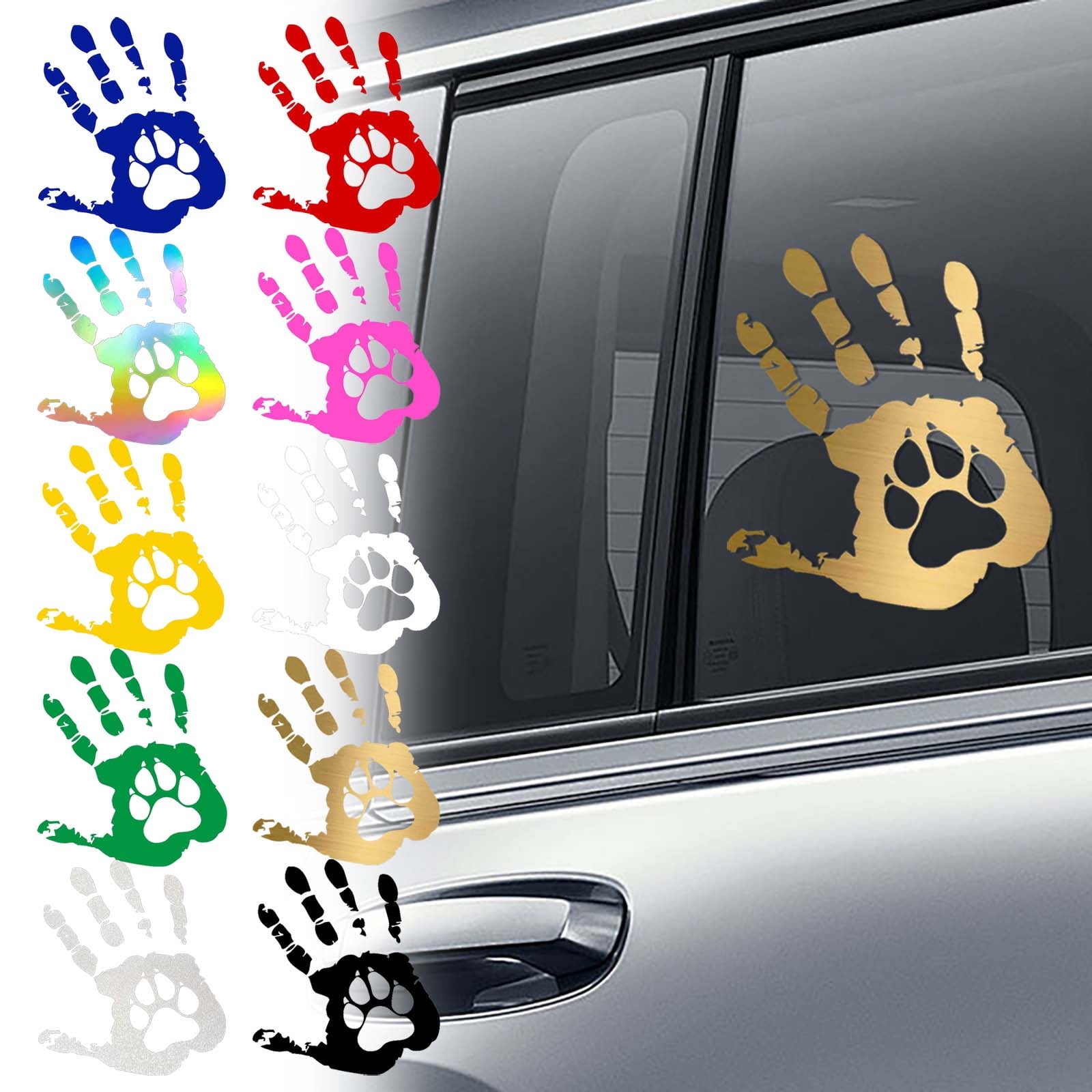 RXIRUCGD Funny Handprints And Dog Sole Of The Foot Vinyl Cars.Auto ...
