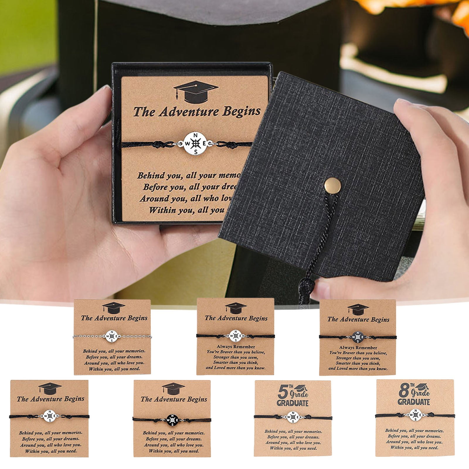 RXIRUCGD Graduation Bracelets Gift Box 2025 Graduation Gifts Adjustable ...