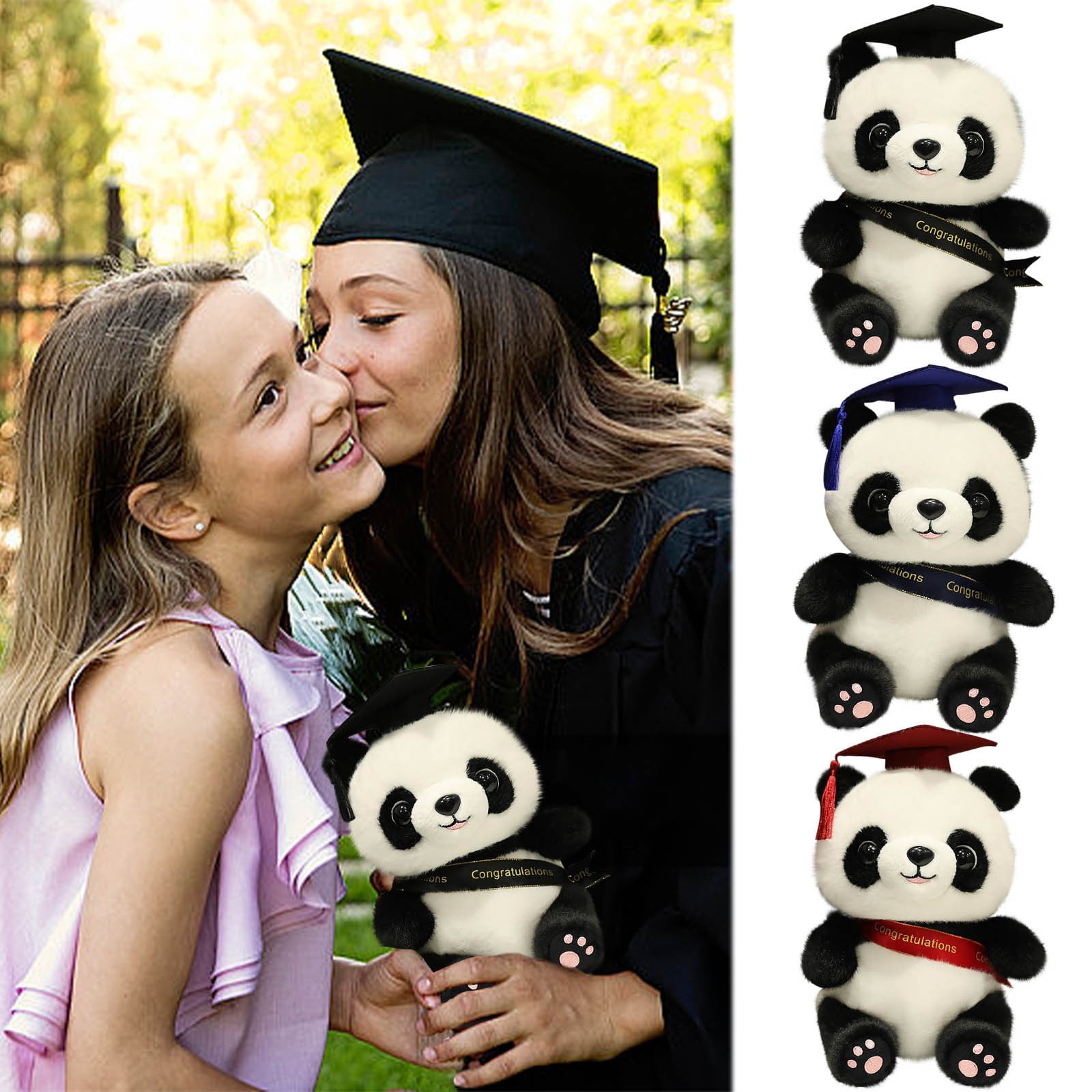 RXIRUCGD Graduation Decorations Plush Panda Bear Gift 2025 Stuffed ...