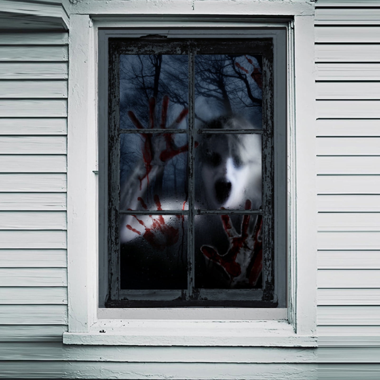RXIRUCGD Halloween Window Stickers Decorations, Creepy Halloween ...