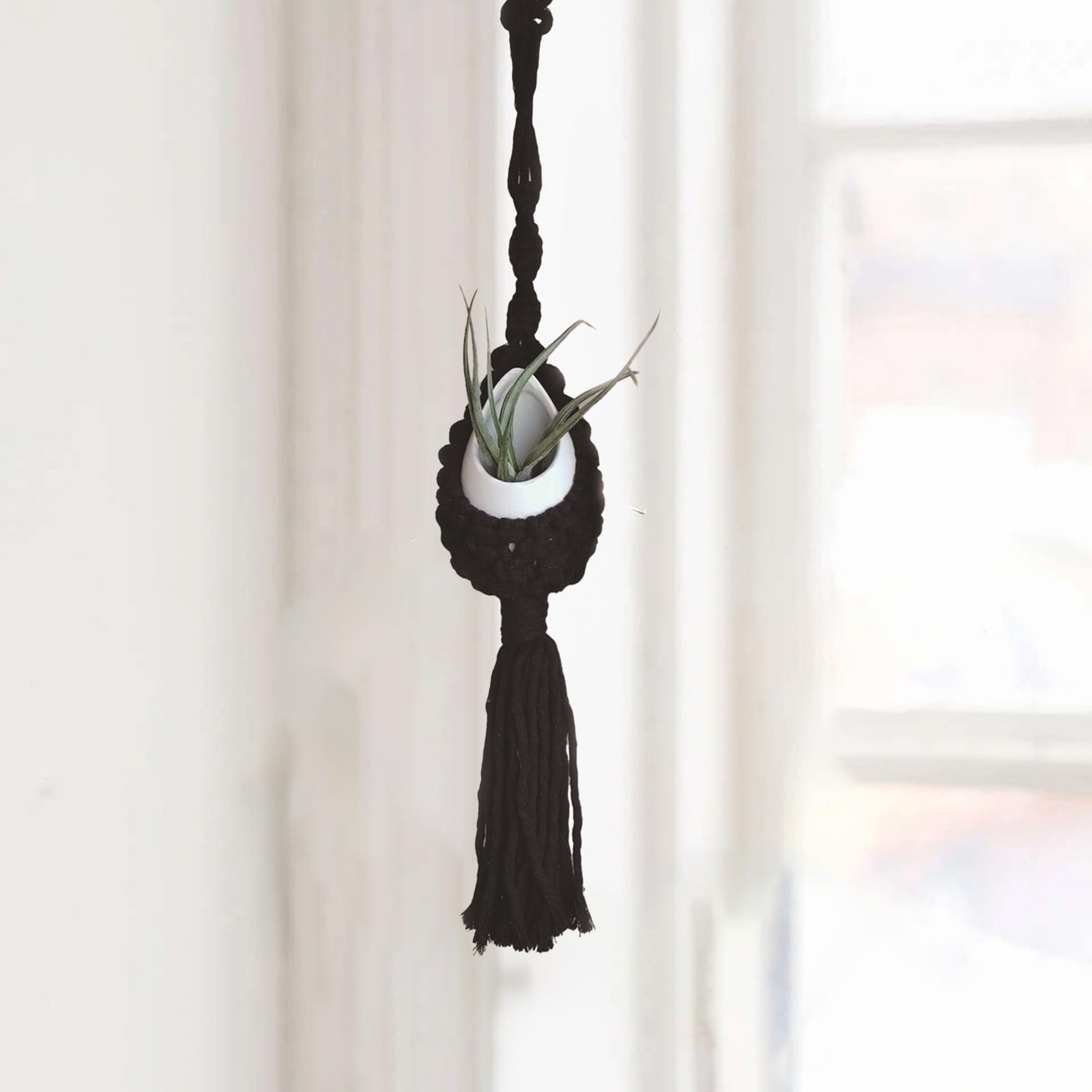 RXIRUCGD Hand Woven Cotton Rope Hanging Basket Net Bag Flower Basket ...