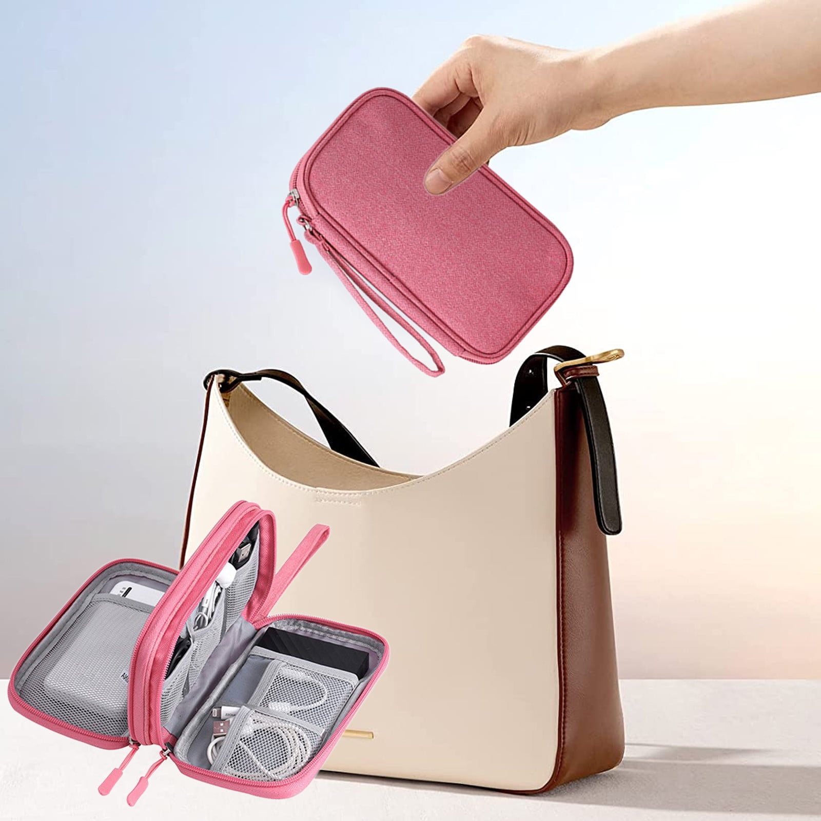 RXIRUCGD Hard Travel Electronic Organizer Case for Power Adapter ...