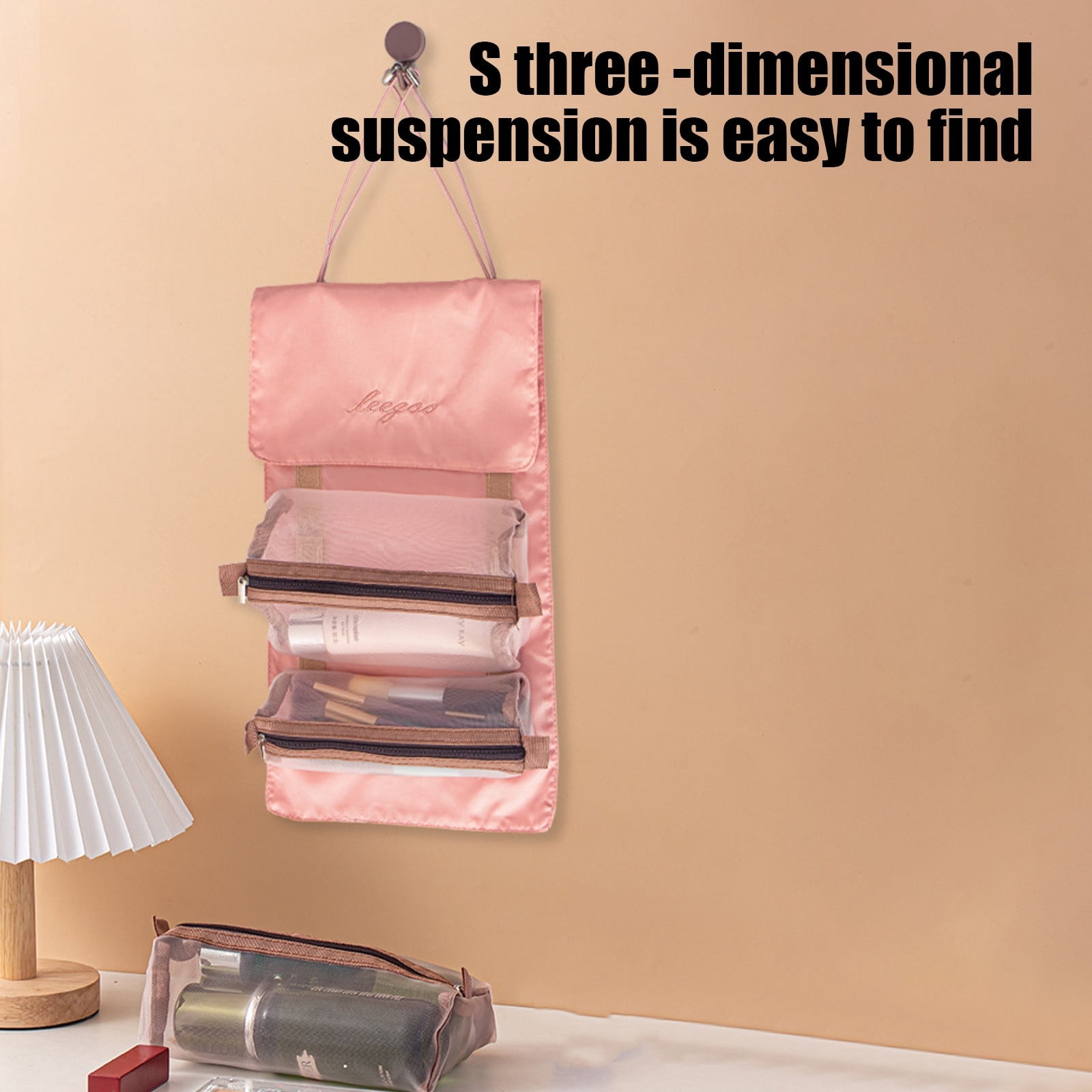 RXIRUCGD Makeup Bag, Roll Up Makeup Bag Hanging Roll Up Toilet Bag ...