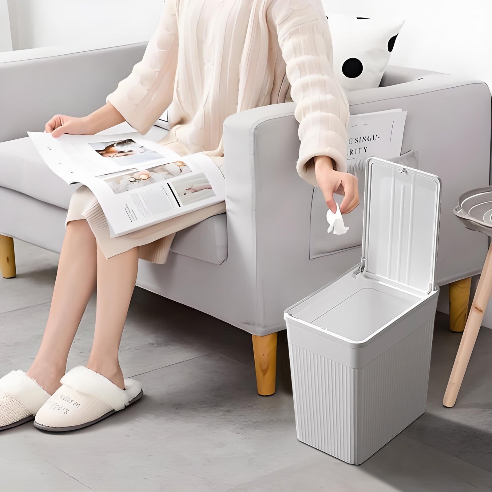 RXIRUCGD New Type Of Sewn Garbage Bin Household Spring Cover Type Multi ...