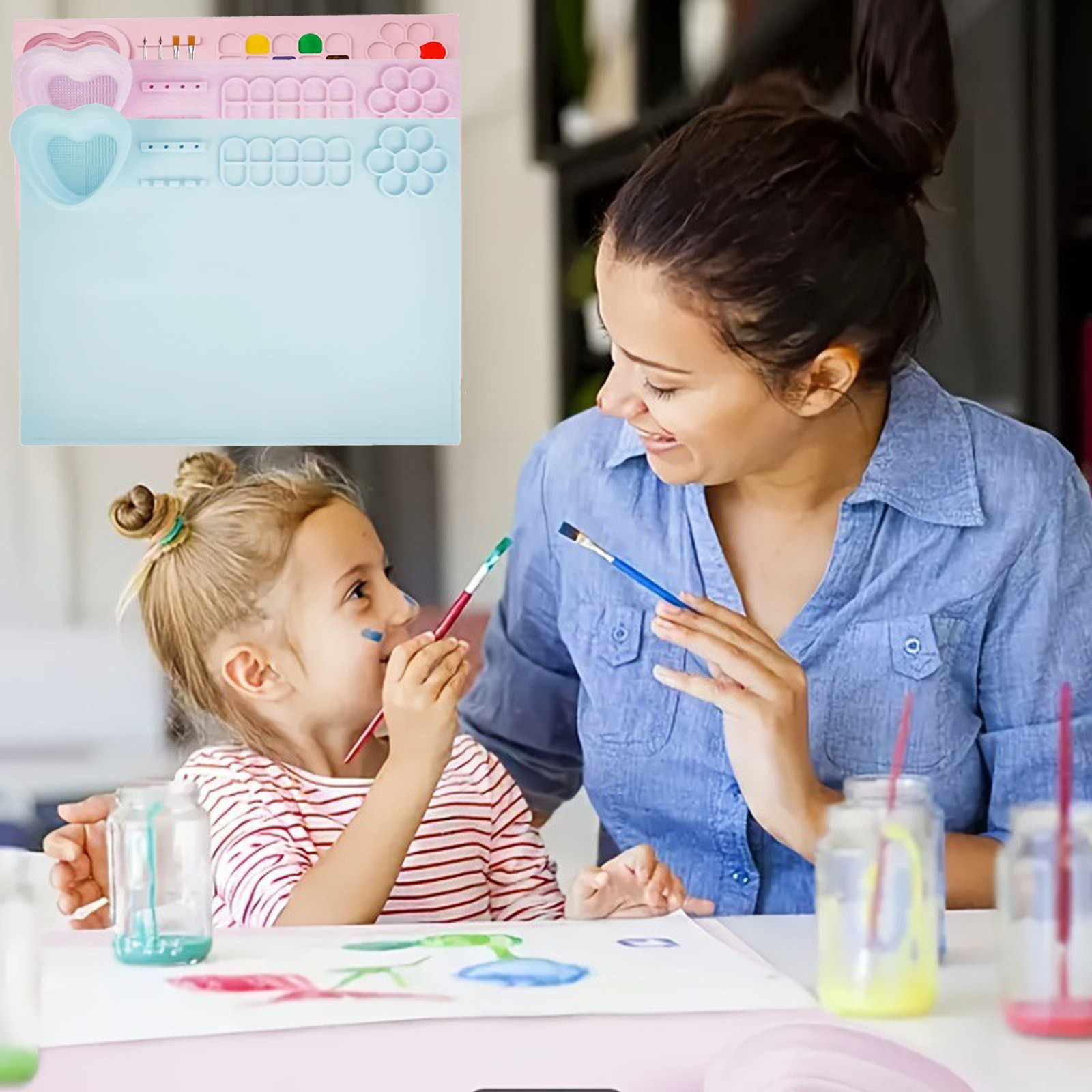 RXIRUCGD Painting Mat, Silicone Painting Mat, Handmade Erasable ...