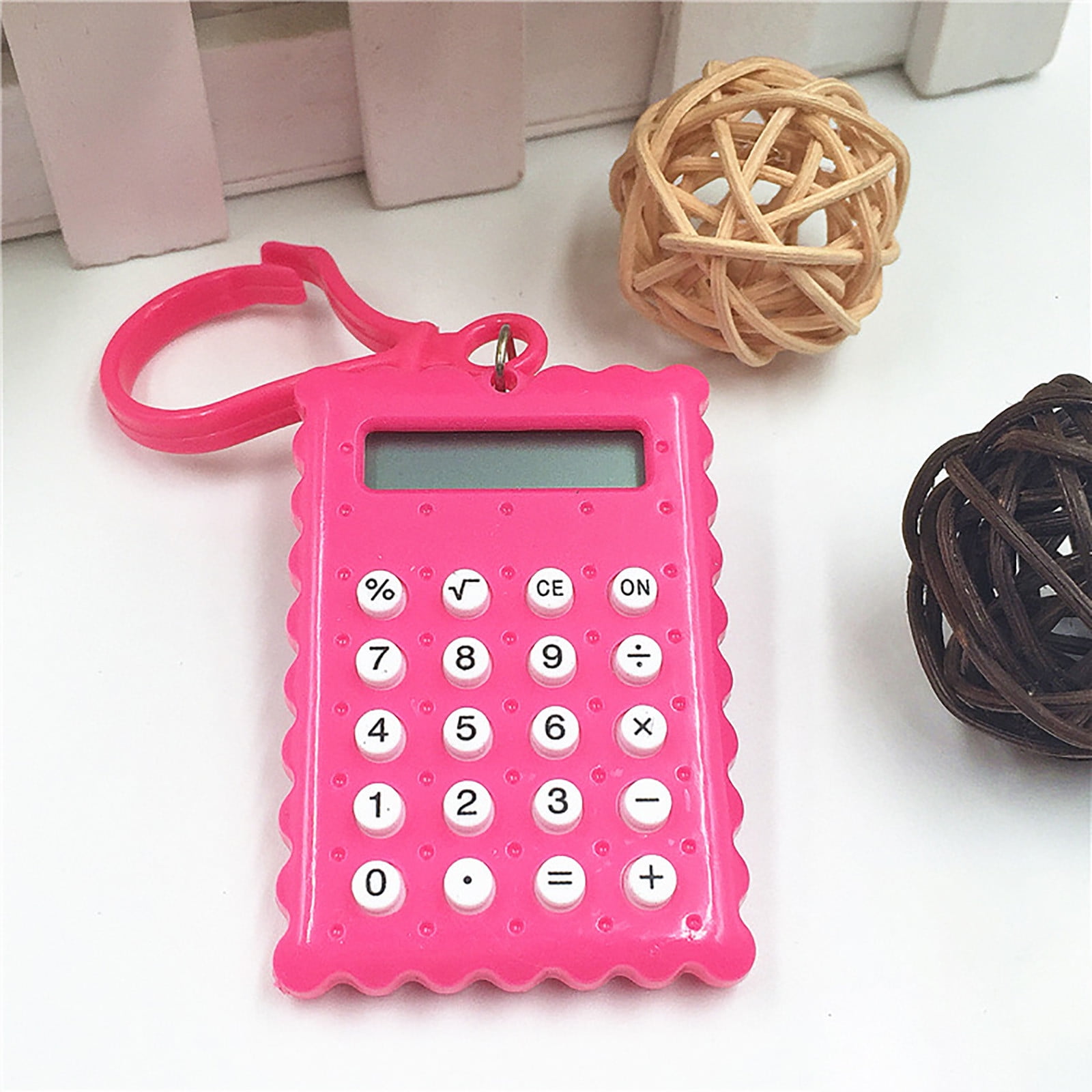 RXIRUCGD Pocket Calculator Key Ring Tiny Small Portable Mini Electronic ...