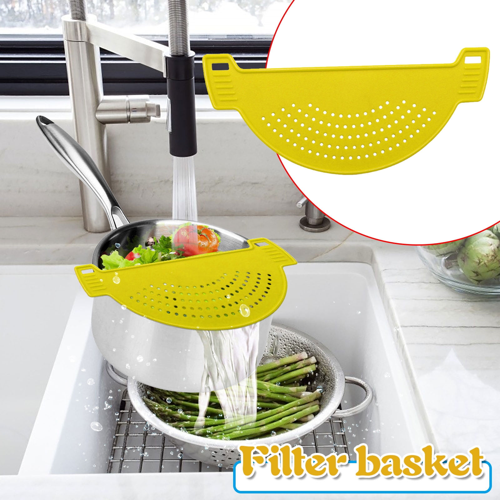 RXIRUCGD Pot Drainer Food Strainer, drainer, special anti-spilling food ...