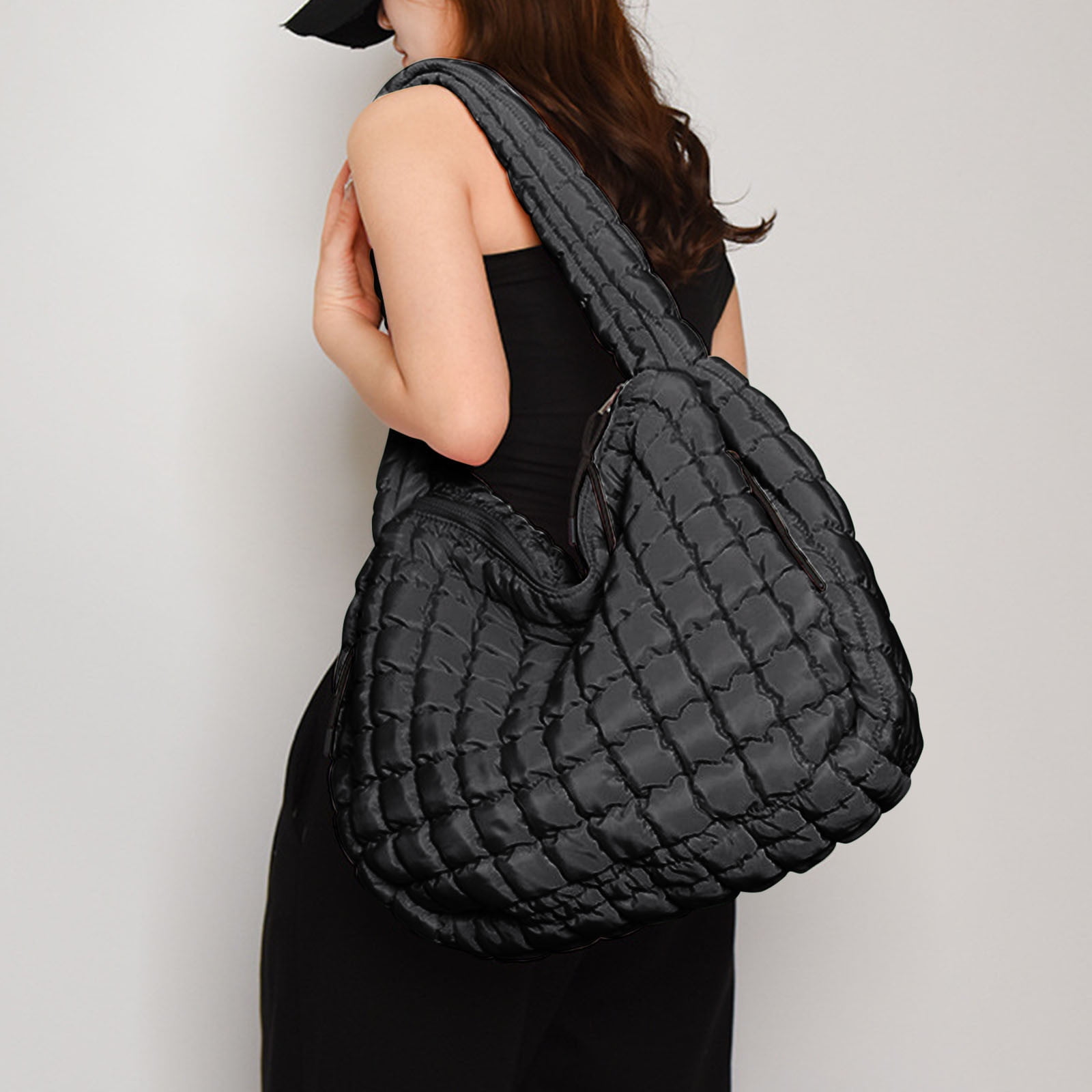 RXIRUCGD Puffer Tote Bag for Women Large Quilted Shoulder Bag Quilted ...