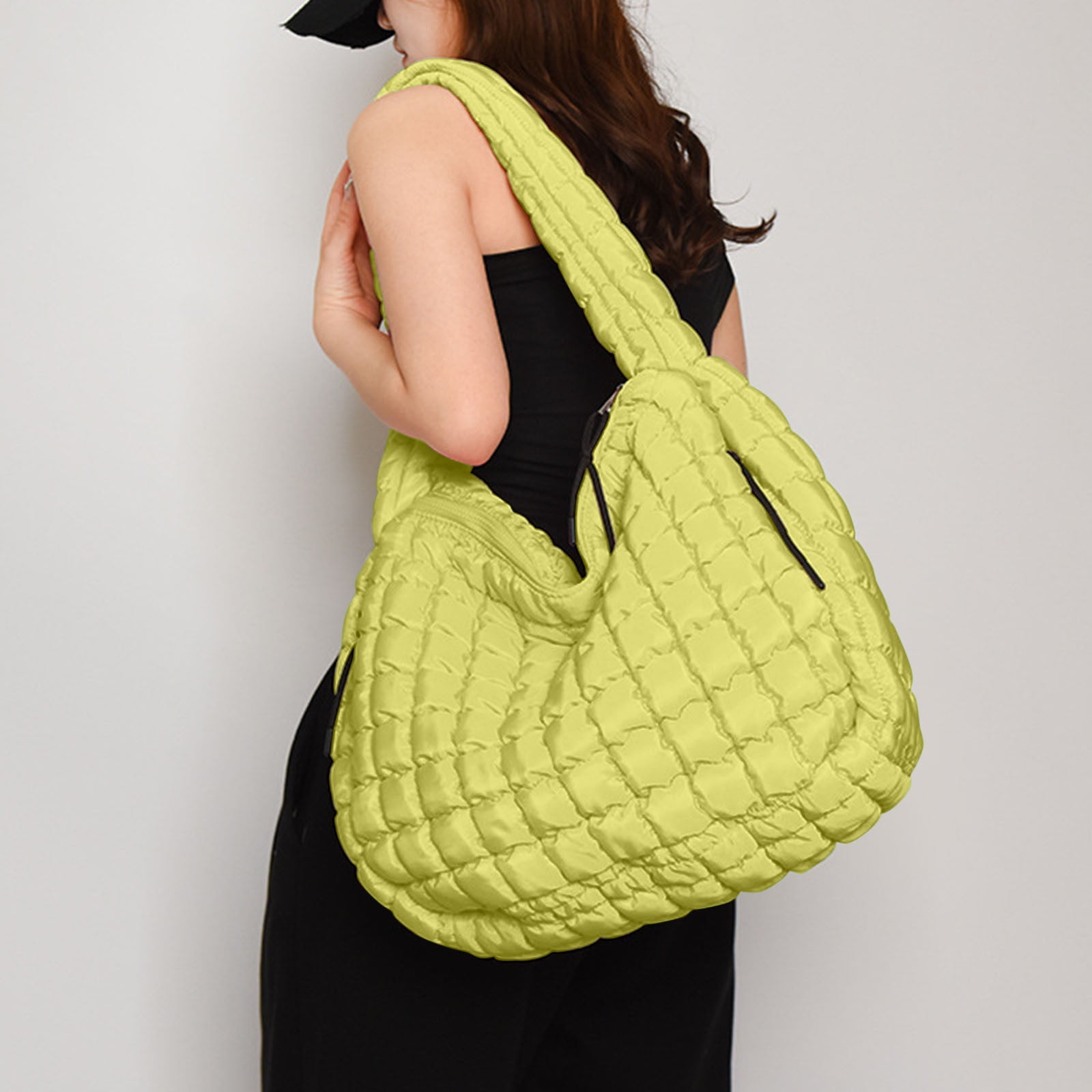 RXIRUCGD Puffer Tote Bag for Women Large Quilted Shoulder Bag Quilted ...