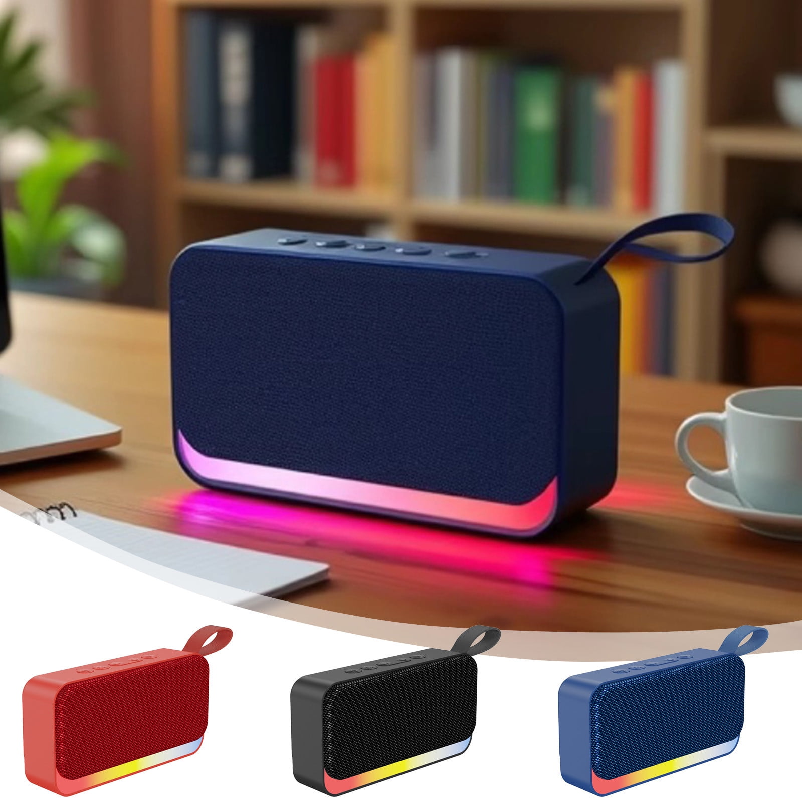 RXIRUCGD RGB Illuminated Desktop Bluetooth Speaker with Extended ...