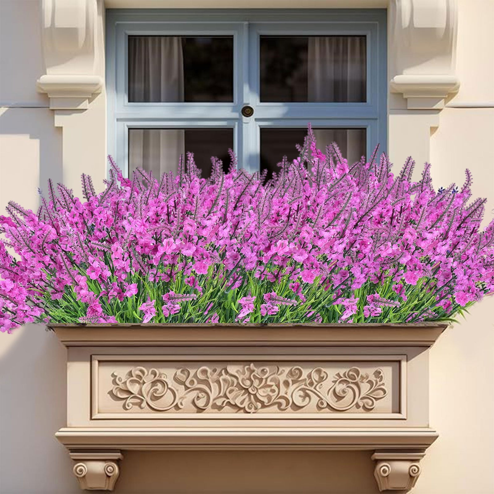 RXIRUCGD Realistic Artificial Lavender Plants with Spring Grass - Multi ...