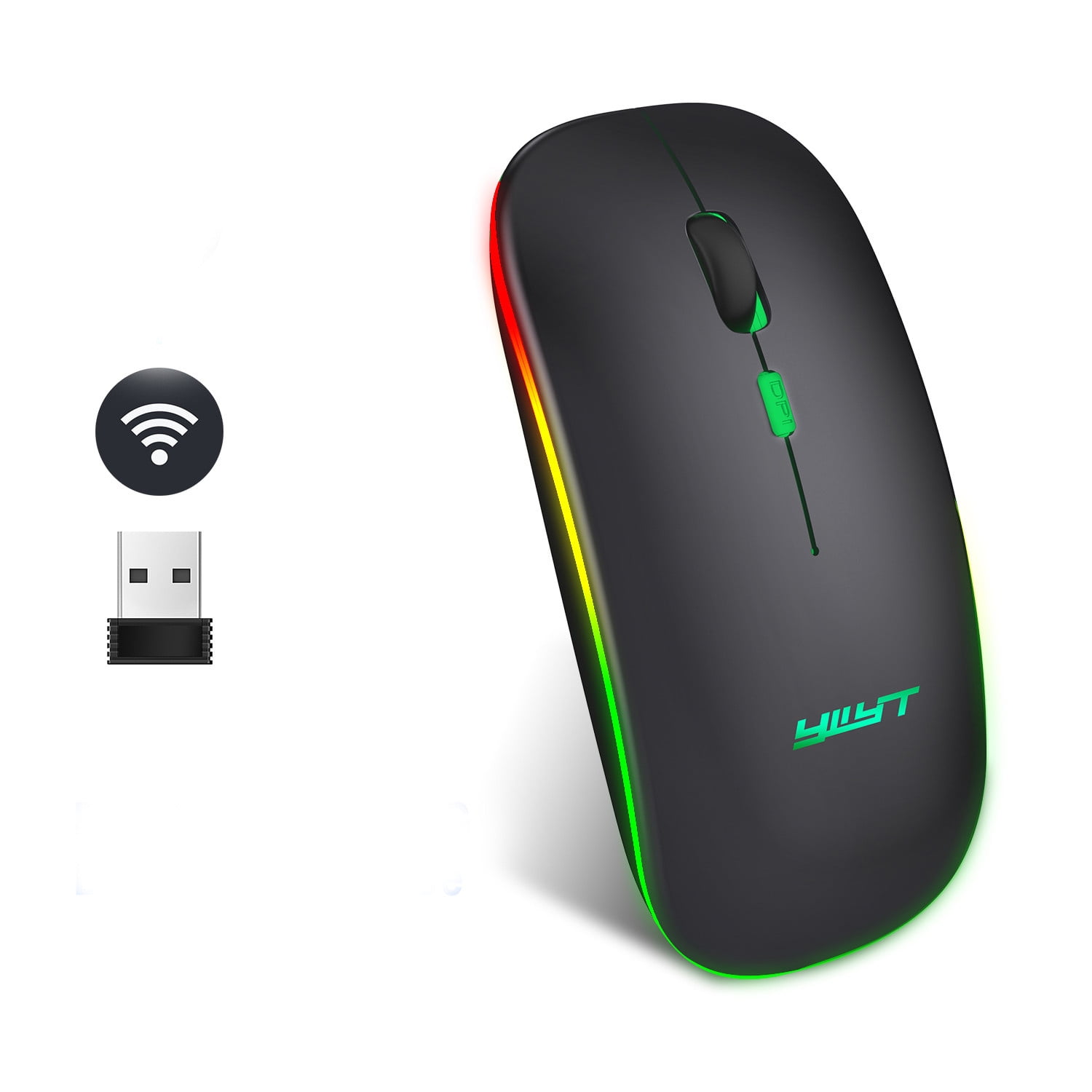 RXIRUCGD Rechargeable 2.4G Wireless Gaming Mouse with Multicolor ...